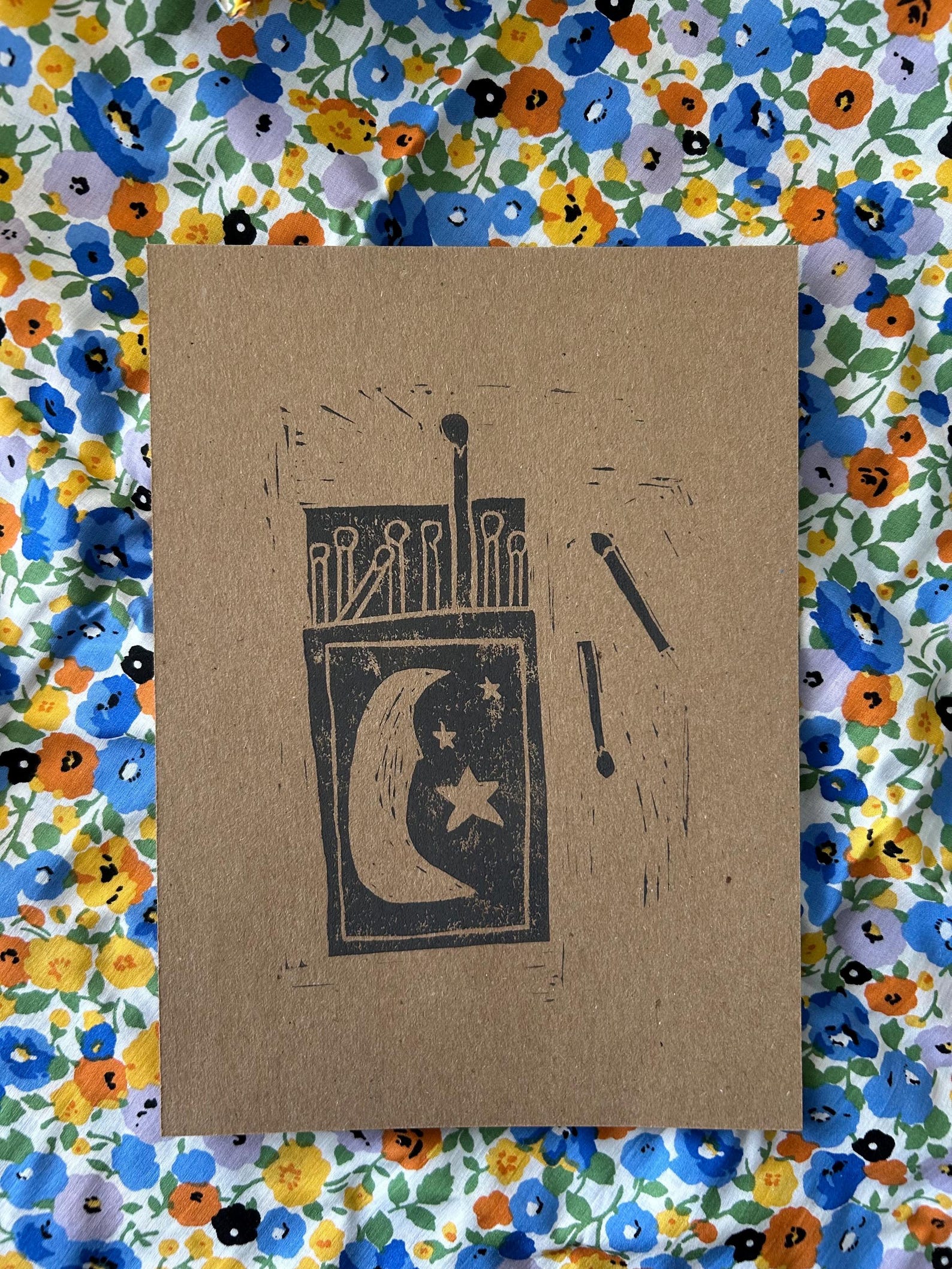 Magic Matchbox Linocut Print: Handmade Witchcraft Art - Etsy