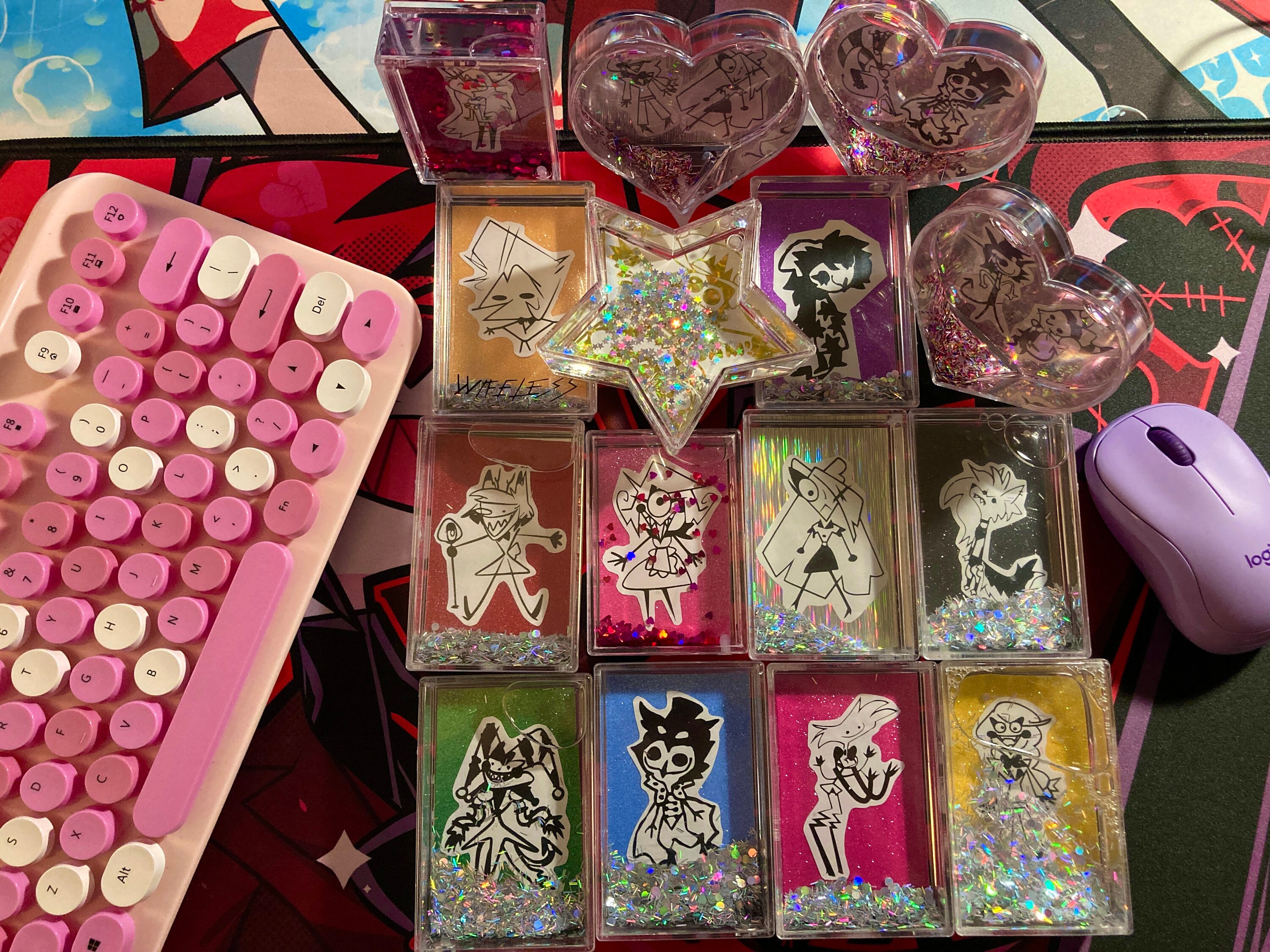 Doodle Verosika Mayday Heart Glitter Stress Shaker Toy Helluva Boss - Etsy