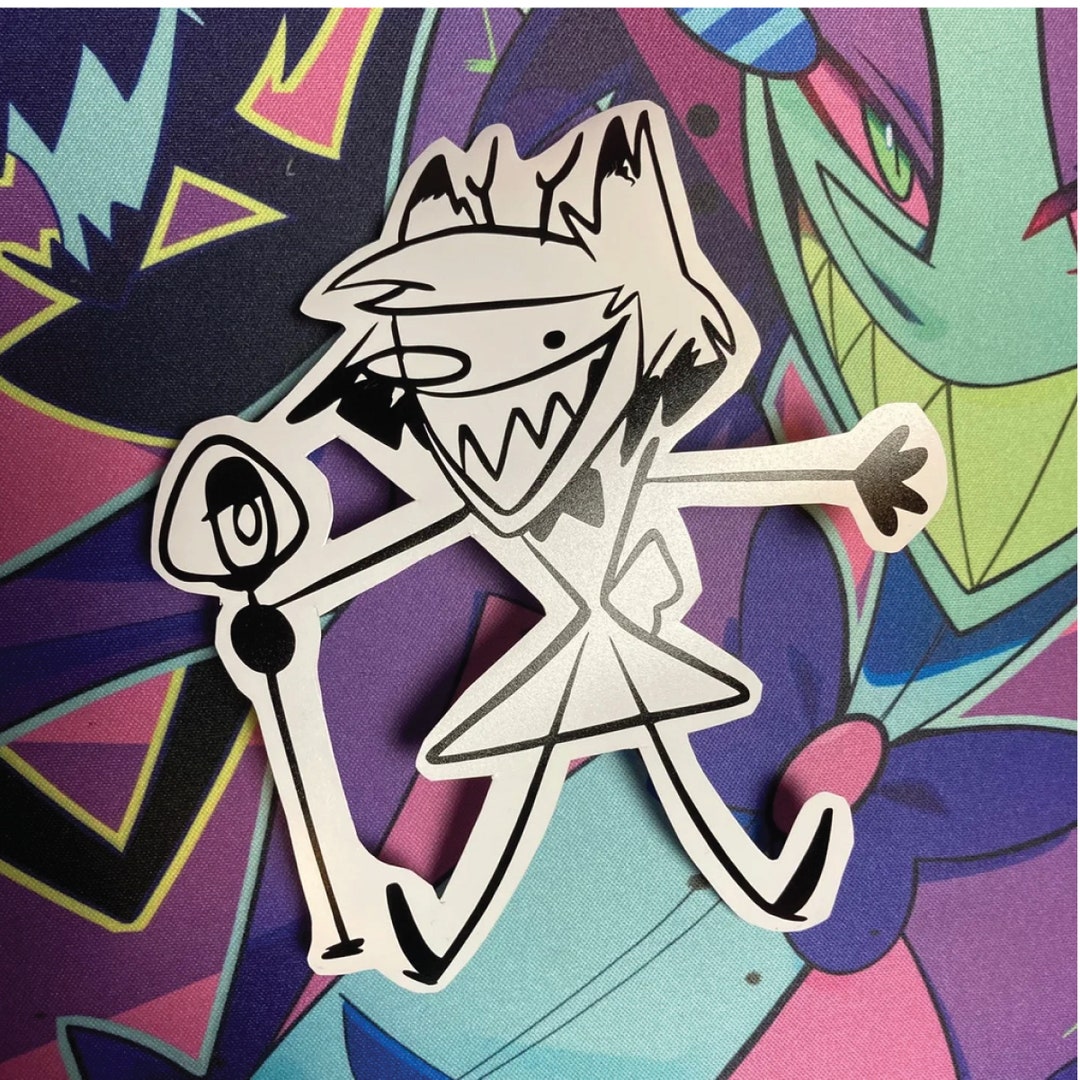Doodle Alastor Hazbin Hotel Vinyl Car Sticker - Etsy