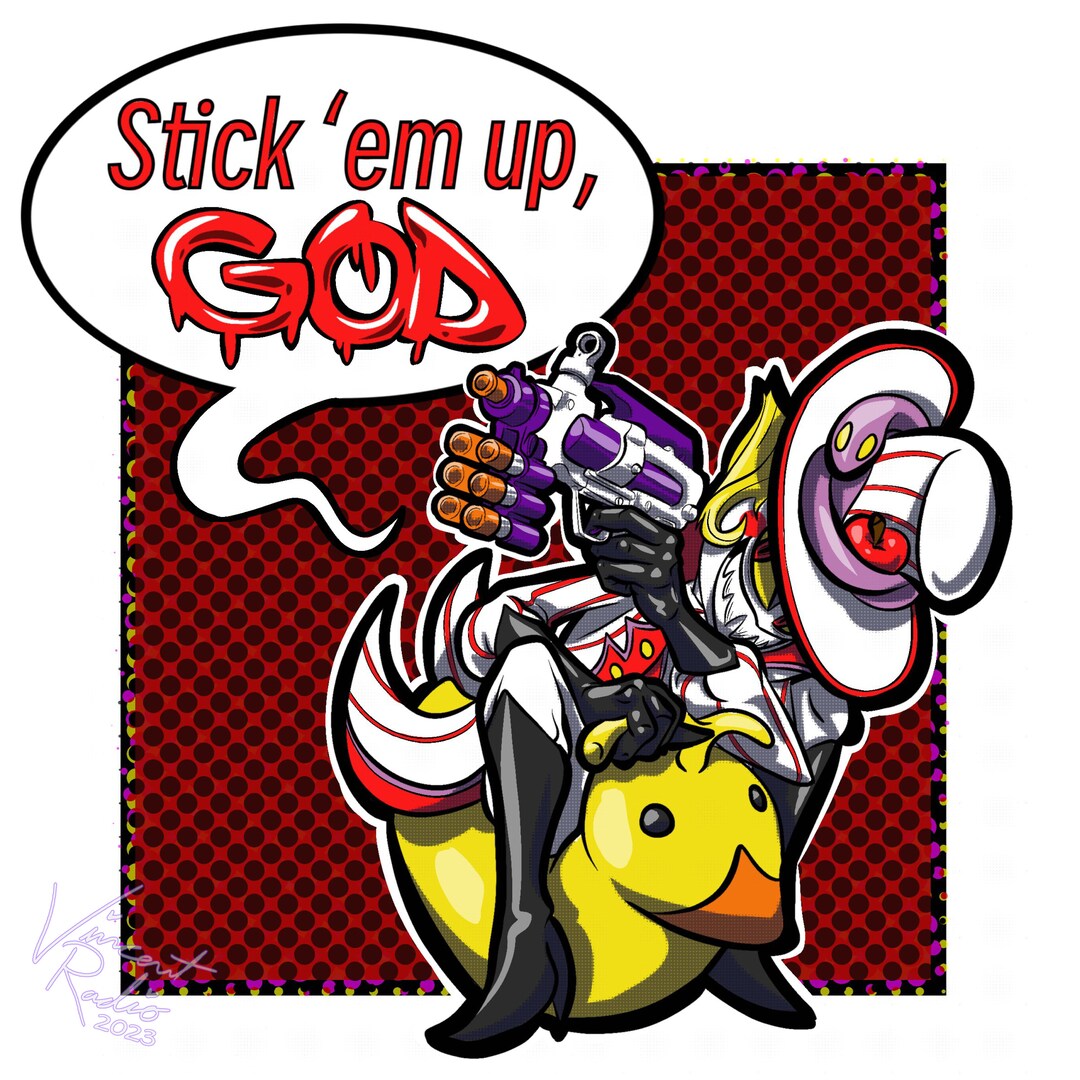 Lucifer on a Duck With a Nerf Gun Pop Art Print - Etsy