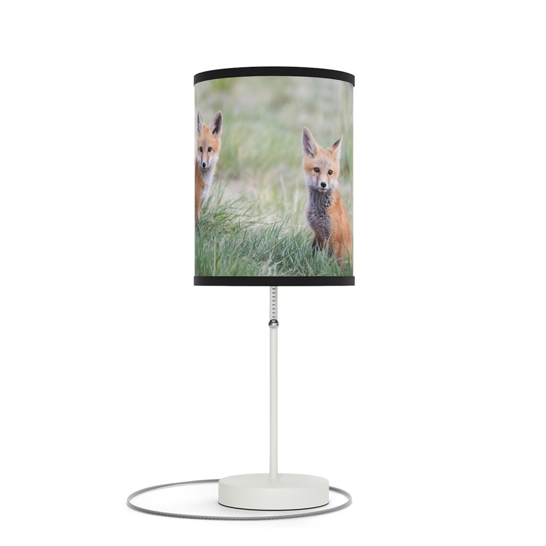 Wildlife Photography Lamp, Red Fox Kits Lamp, Evening Sun, Baby Foxes ...