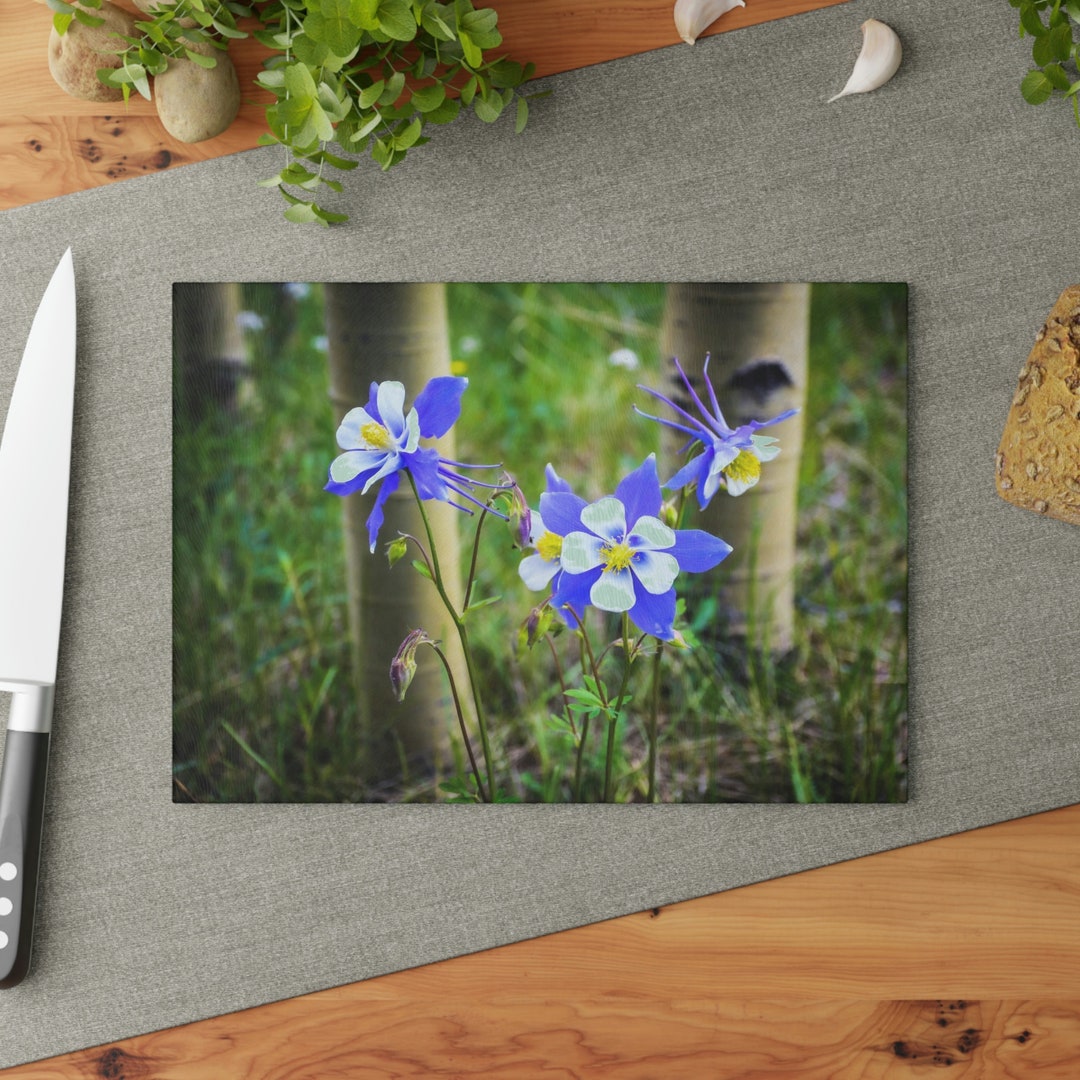 Landscape Photography Cutting Board, Columbine Flowers Aspen Grove ...