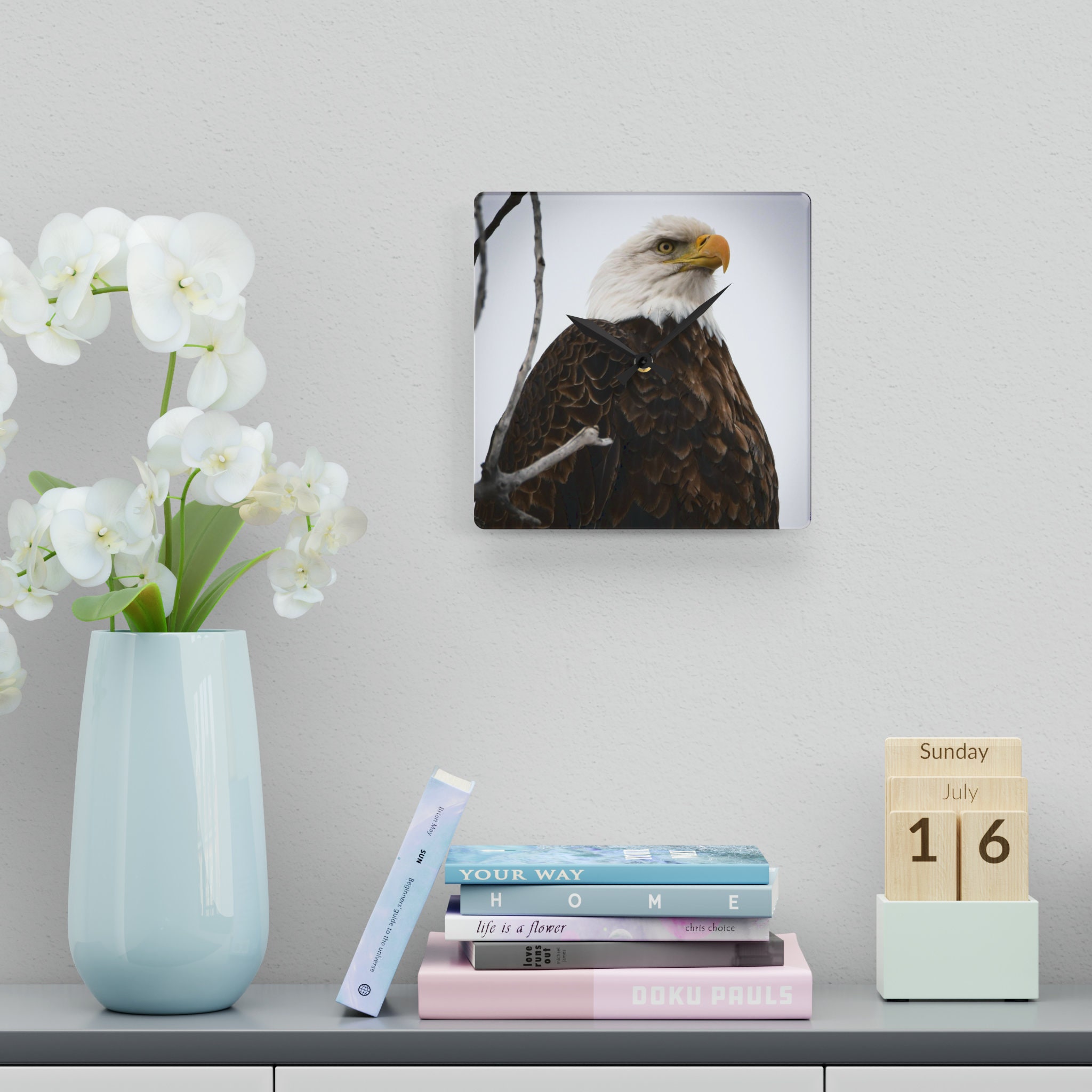 Wildlife Photography Clock, Bald Eagle Clock, Bird of Prey Clock ...