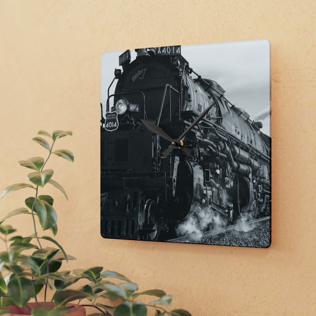 Locomotive Photography Clock, Train Clock, Train Analog Clock, Big Boy ...