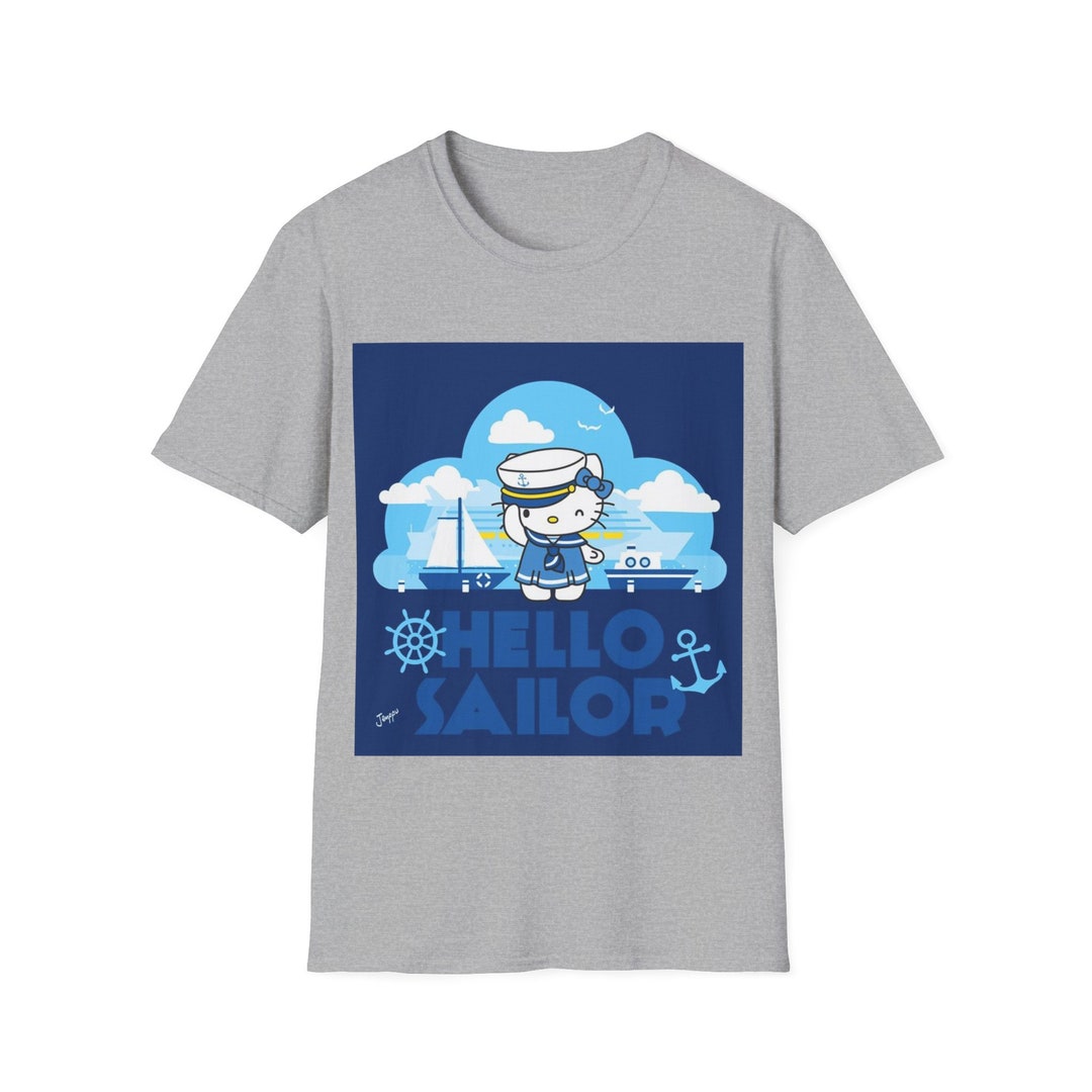 Hello Kitty Sailor Captain Yacht Boat Unisex Softstyle T-shirt, All ...