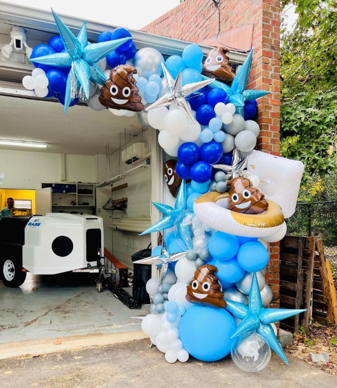 Grand Opening DIY Balloon Garland | Plumbing Balloon | Poop Balloon ...