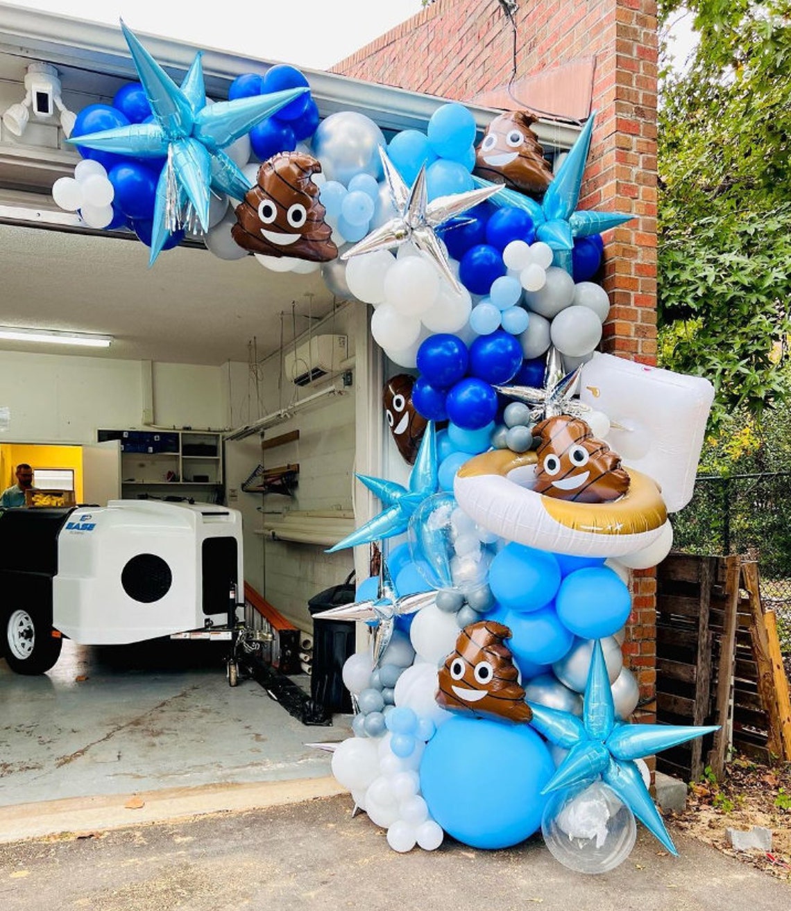 Grand Opening DIY Balloon Garland | Plumbing Balloon | Poop Balloon ...