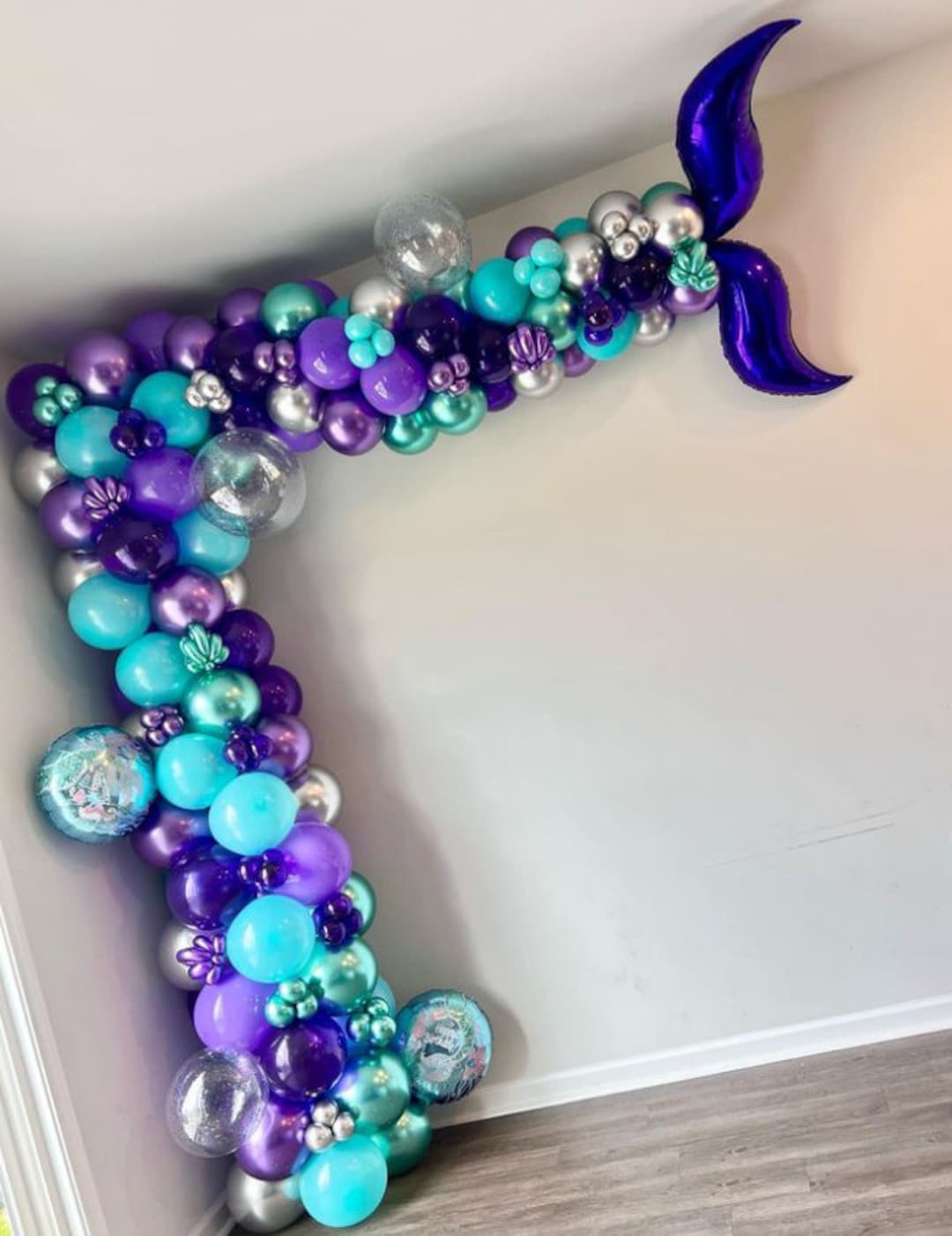 Mermaid Tail DIY Balloon Garland | Mermaid Theme | 1st Birthday | Baby ...