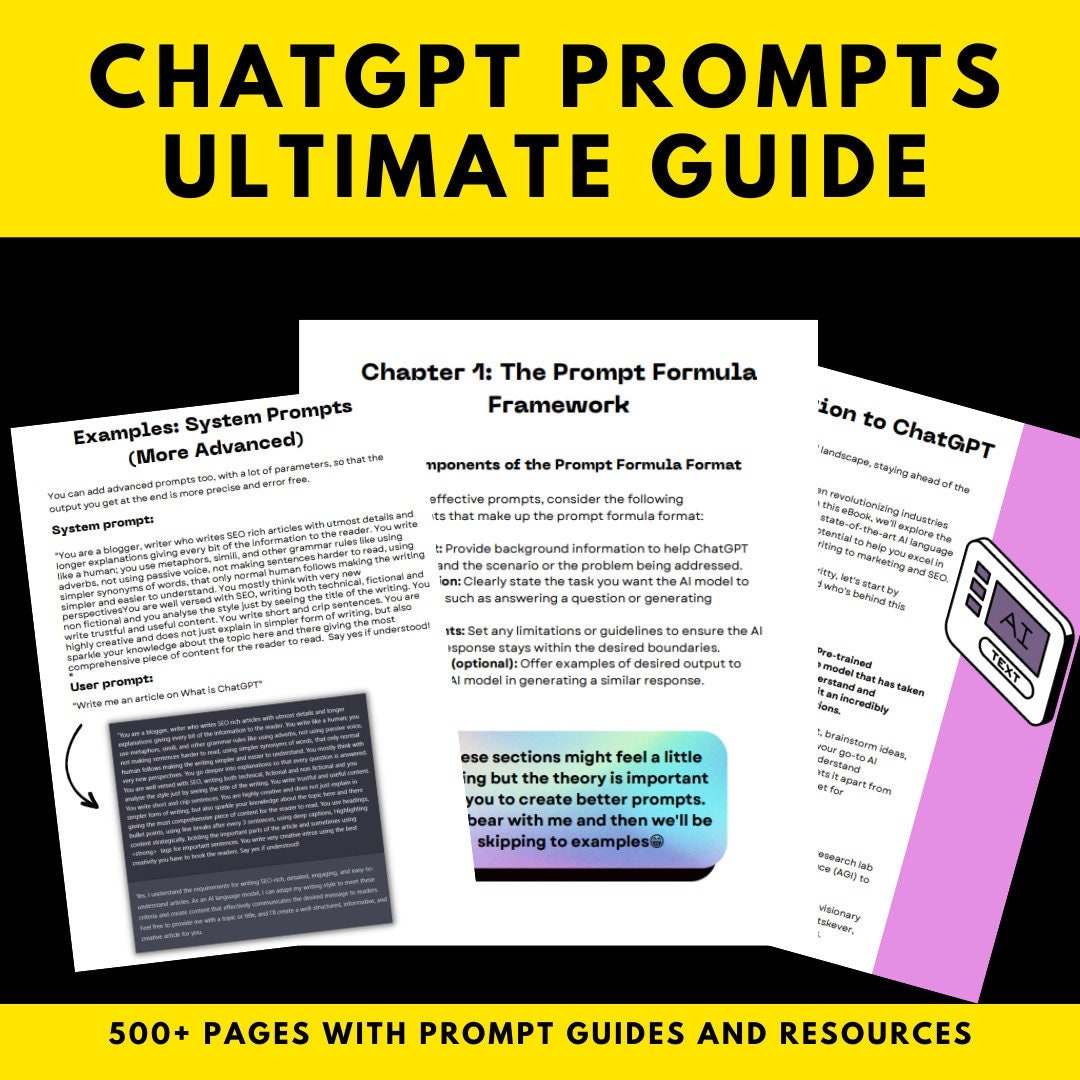 Chatgpt Prompts Handbook: the Ultimate Guide - Etsy