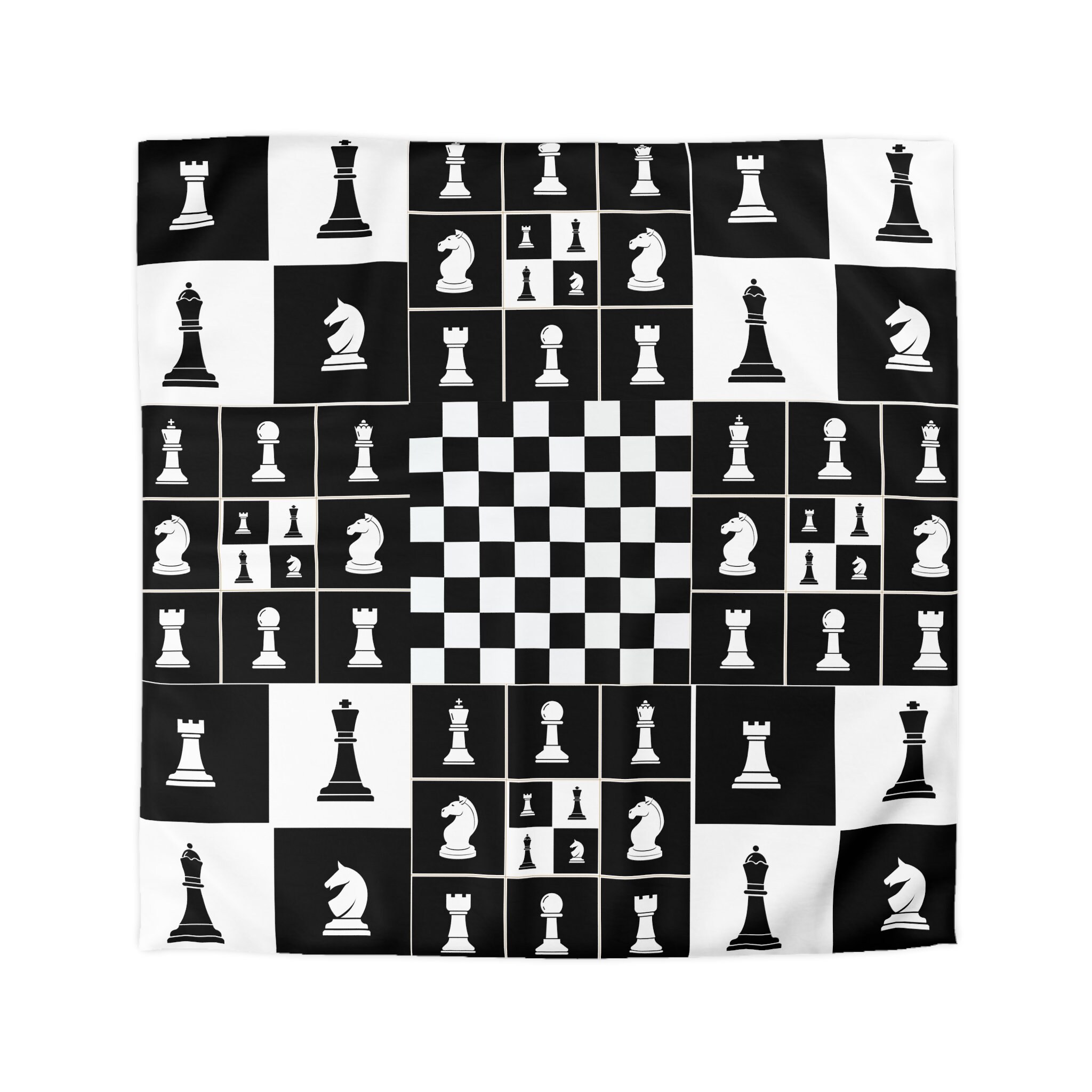 Chess Duvet Cover, King and Queen Size, 100% Polyester, Microfiber ...