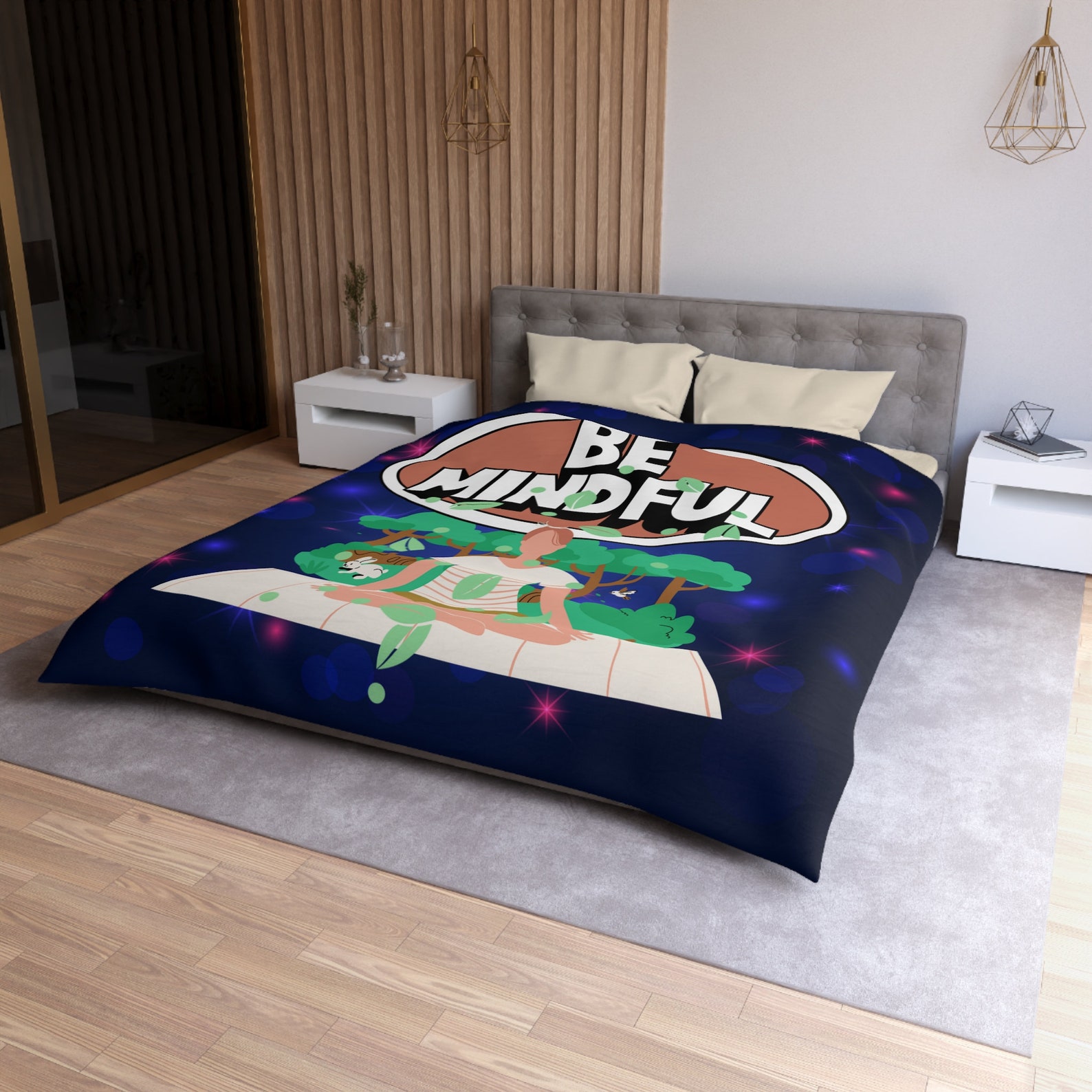 Be Mindful Duvet Cover, King and Queen Size, 100% Polyester, Microfiber ...