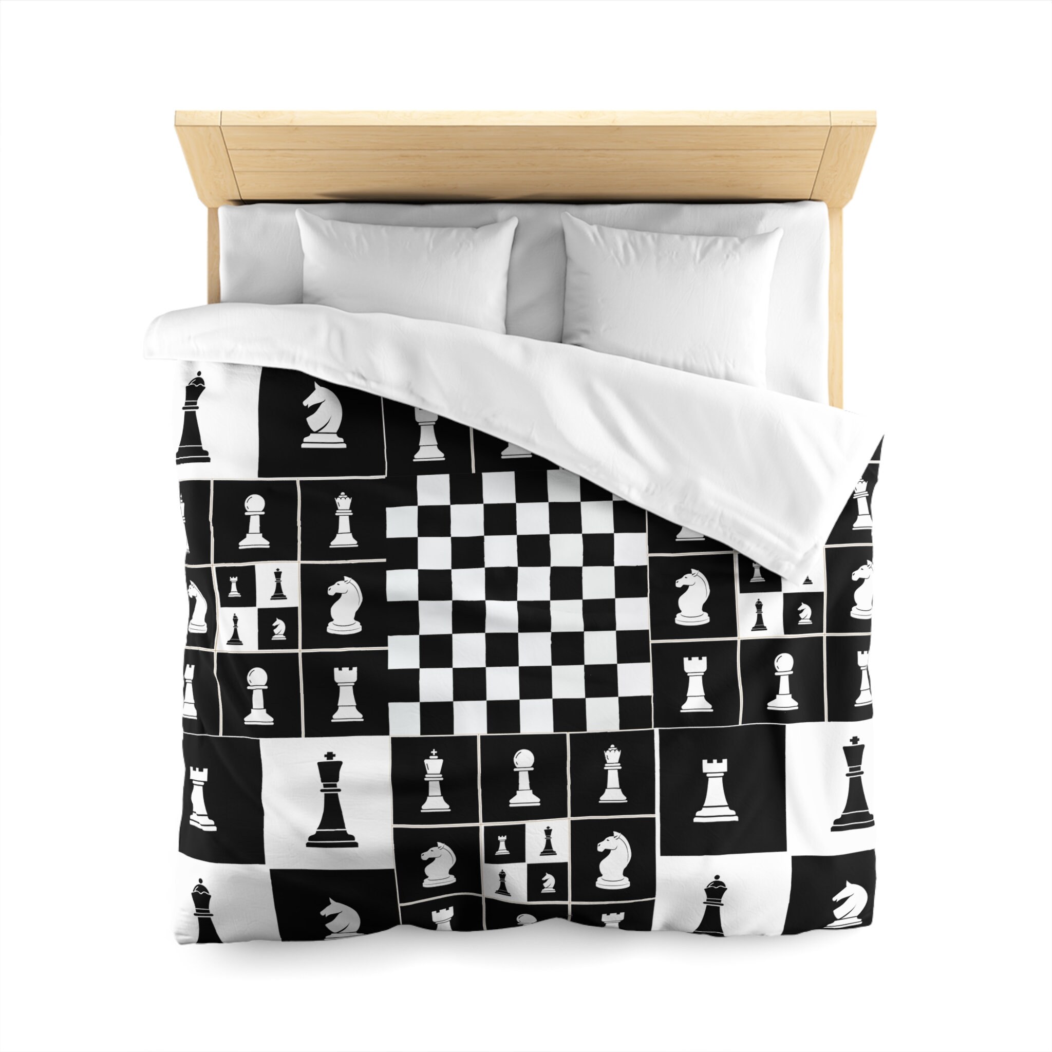 Chess Duvet Cover, King and Queen Size, 100% Polyester, Microfiber ...