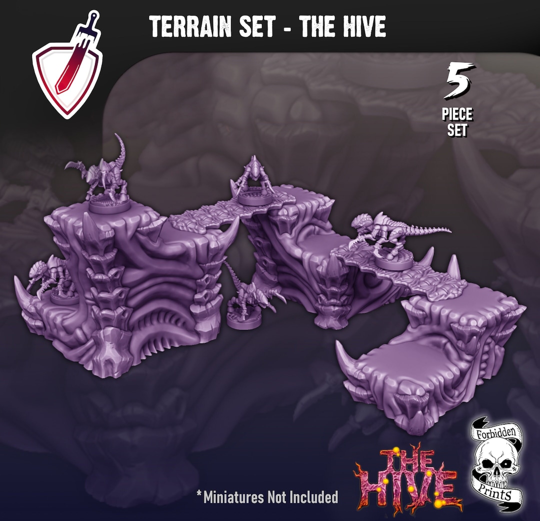 The Hive | Tabletop Terrain Platform Set | by Forbidden Prints | Alien ...