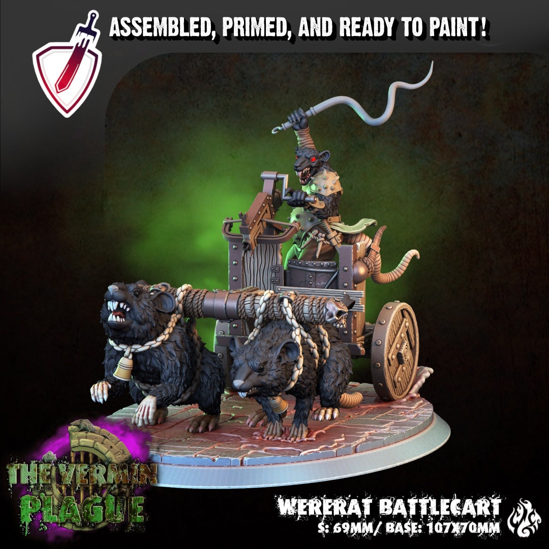 Wererat Battlecart | (large) Miniature by Crippled God Foundry | for ...
