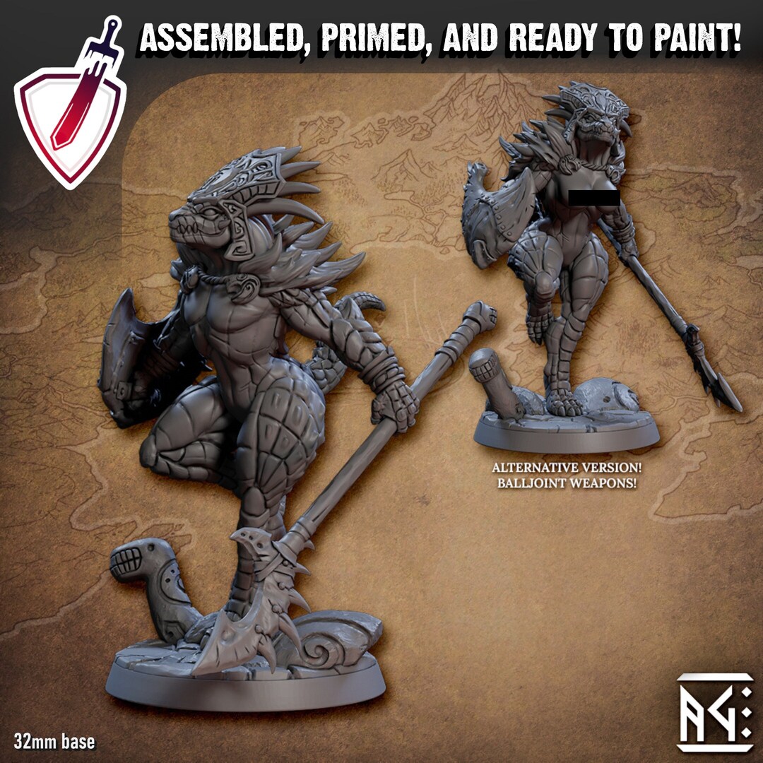 Skaala - Lizard Pinup | Miniature by Artisan Guild | Resin Mini for ...