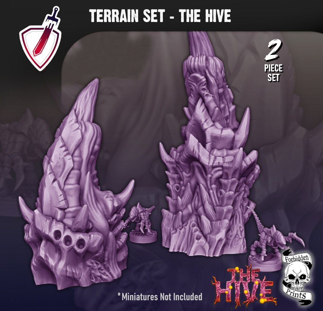 The Hive | Tabletop Scatter Terrain Set | by Forbidden Prints | Alien ...