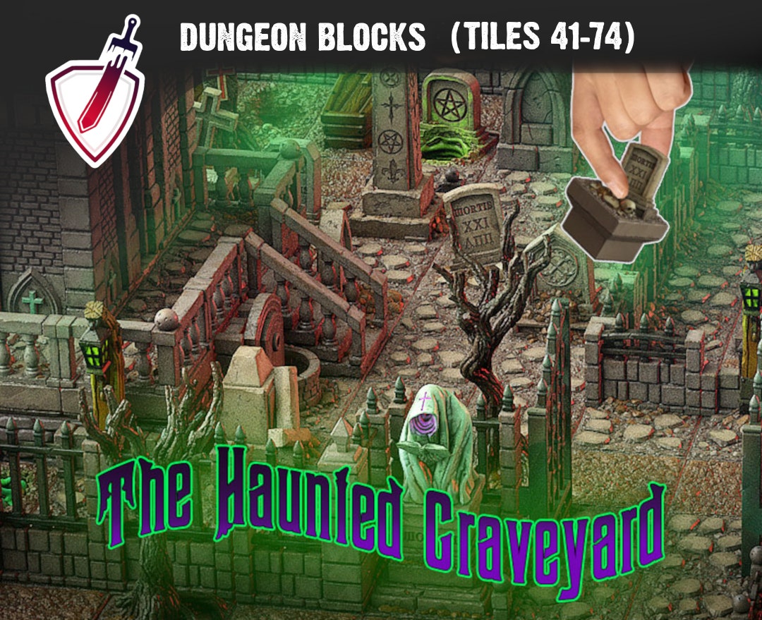 Dungeon Blocks Haunted Graveyard Expansion Tiles (41-74) | FDM or Resin ...