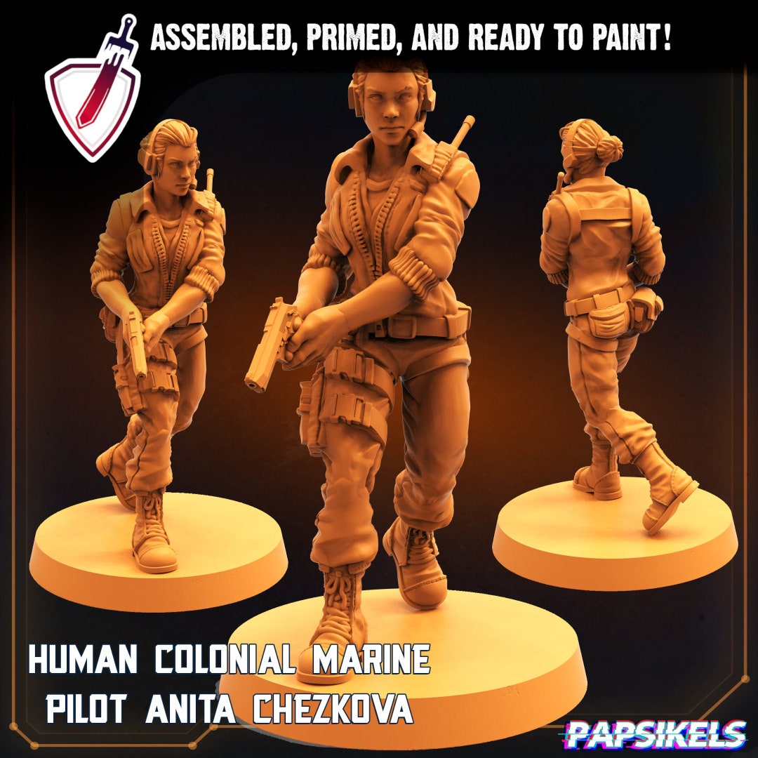Colonial Marine Pilot - Anita | Miniature by Papsikels | Resin Mini for ...