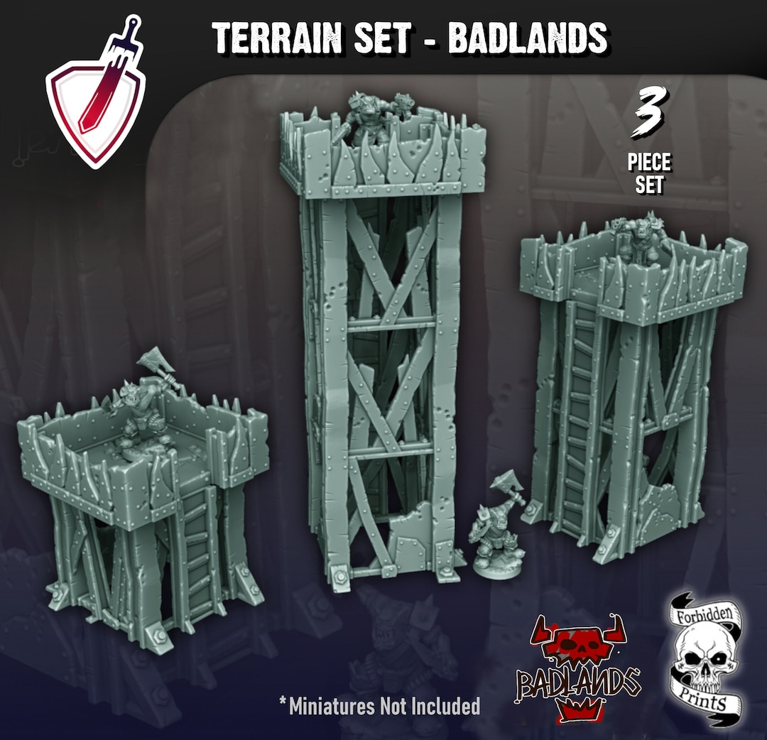 Badlands Guard Towers | Tabletop Terrain Set | by Forbidden Prints ...