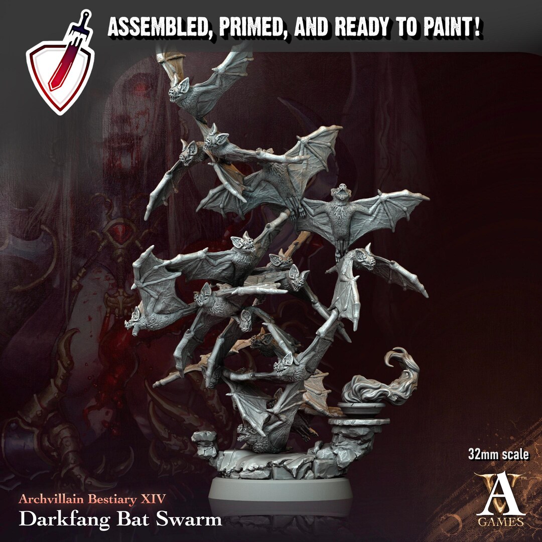 Darkfang Bat Swarm | Miniature by Archvillain Games | Resin Mini for ...