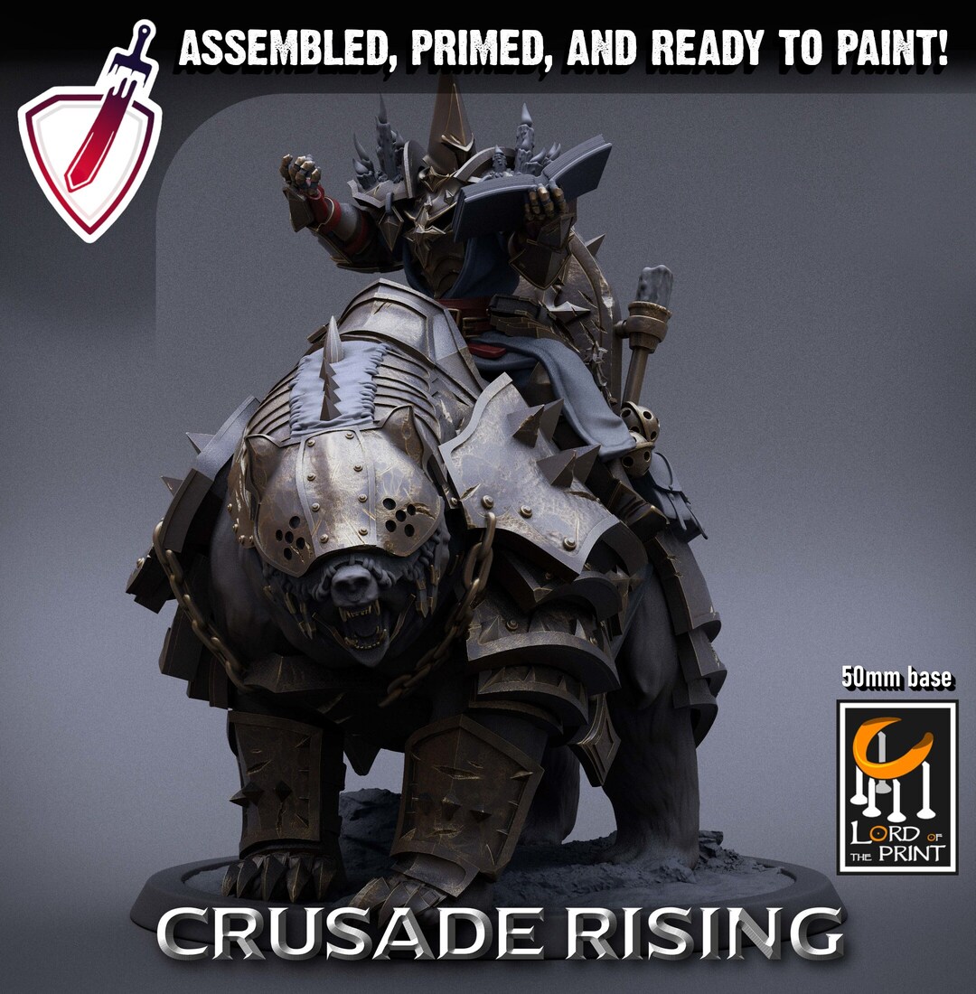 Mounted Templar Priest | Miniature by Lord of the Print | Resin Mini ...