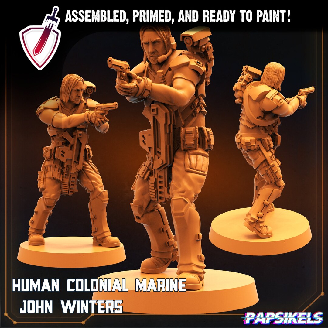 Colonial Marine - John Winters | Miniature by Papsikels | Resin Mini ...