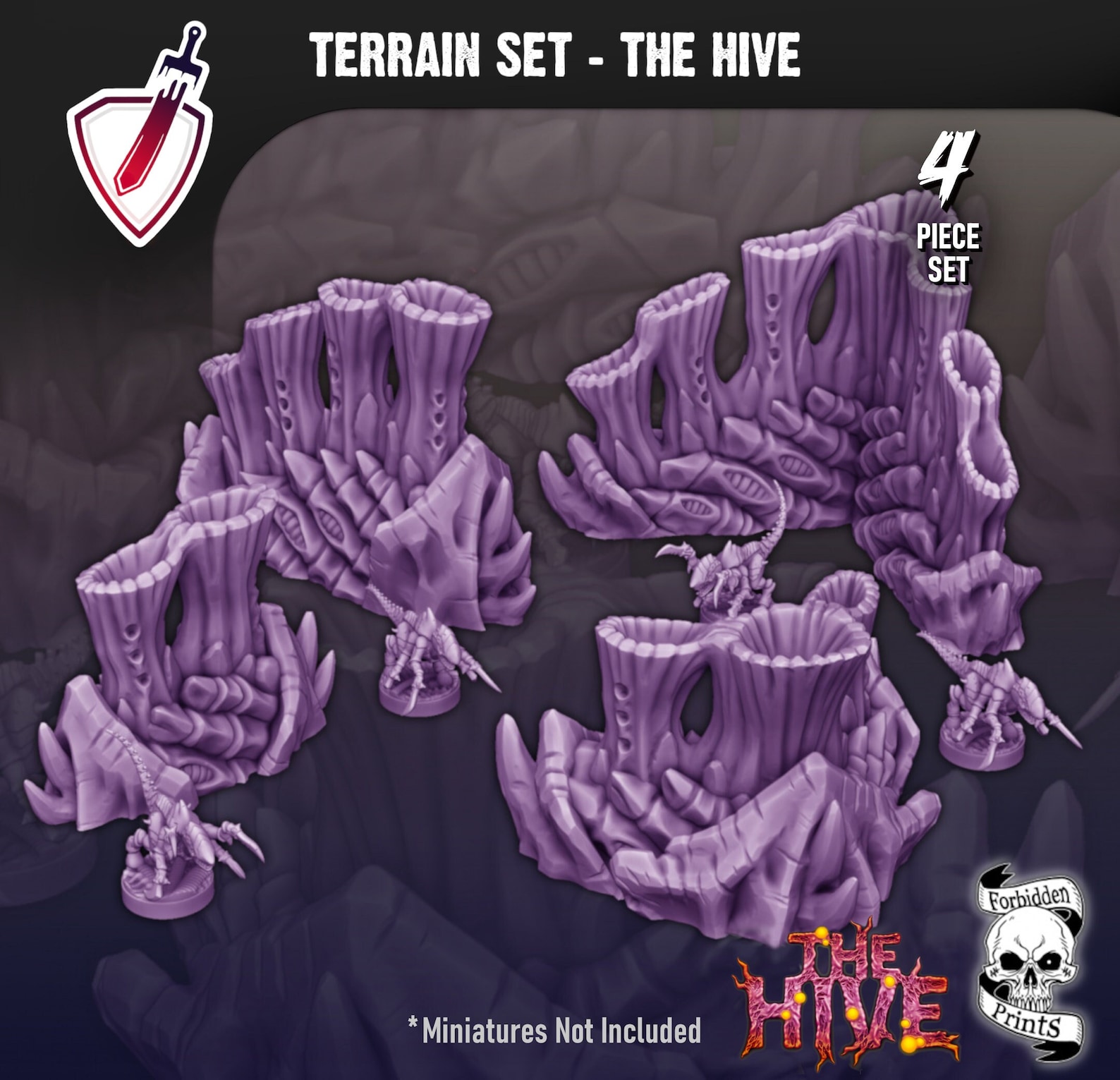 The Hive | Tabletop Scatter Terrain Set | by Forbidden Prints | Alien ...