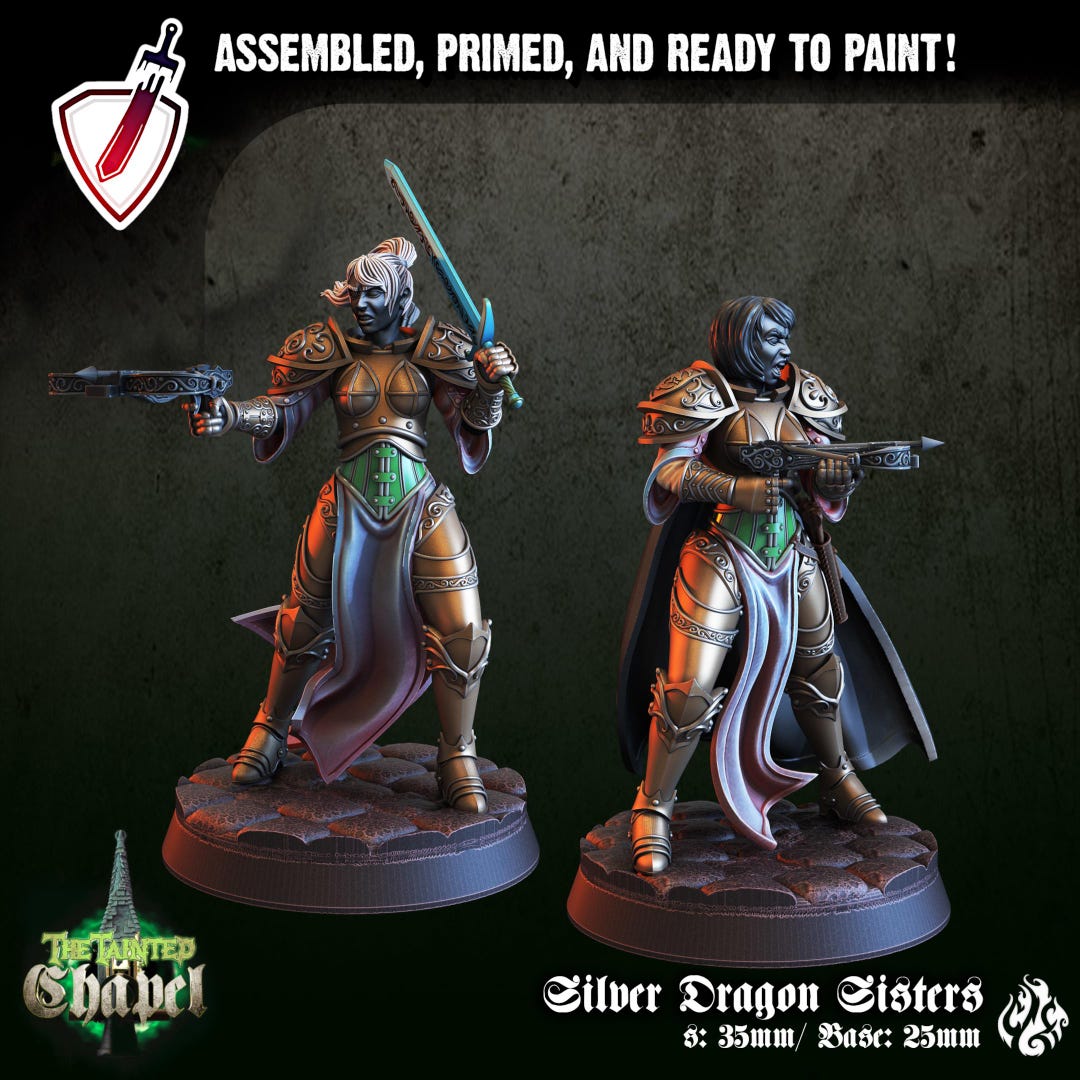 Silver Dragon Sisters | Miniatures by Crippled God Foundry | for ...