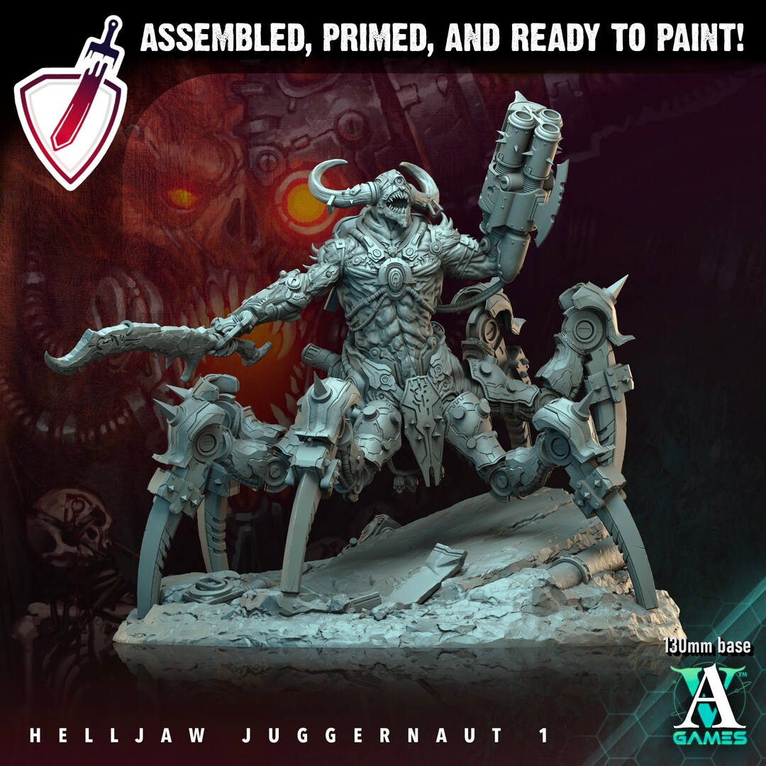 Helljaw Juggernaut massive Miniature by Archvillain Games Resin Mini ...
