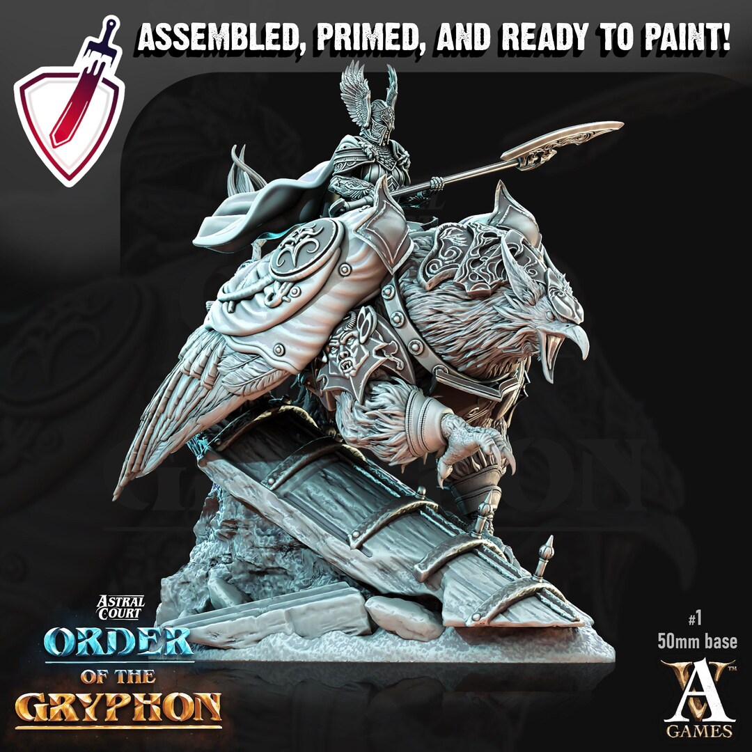 Astral Gryphon Riders Miniatures by Archvillain Games Resin Mini for ...