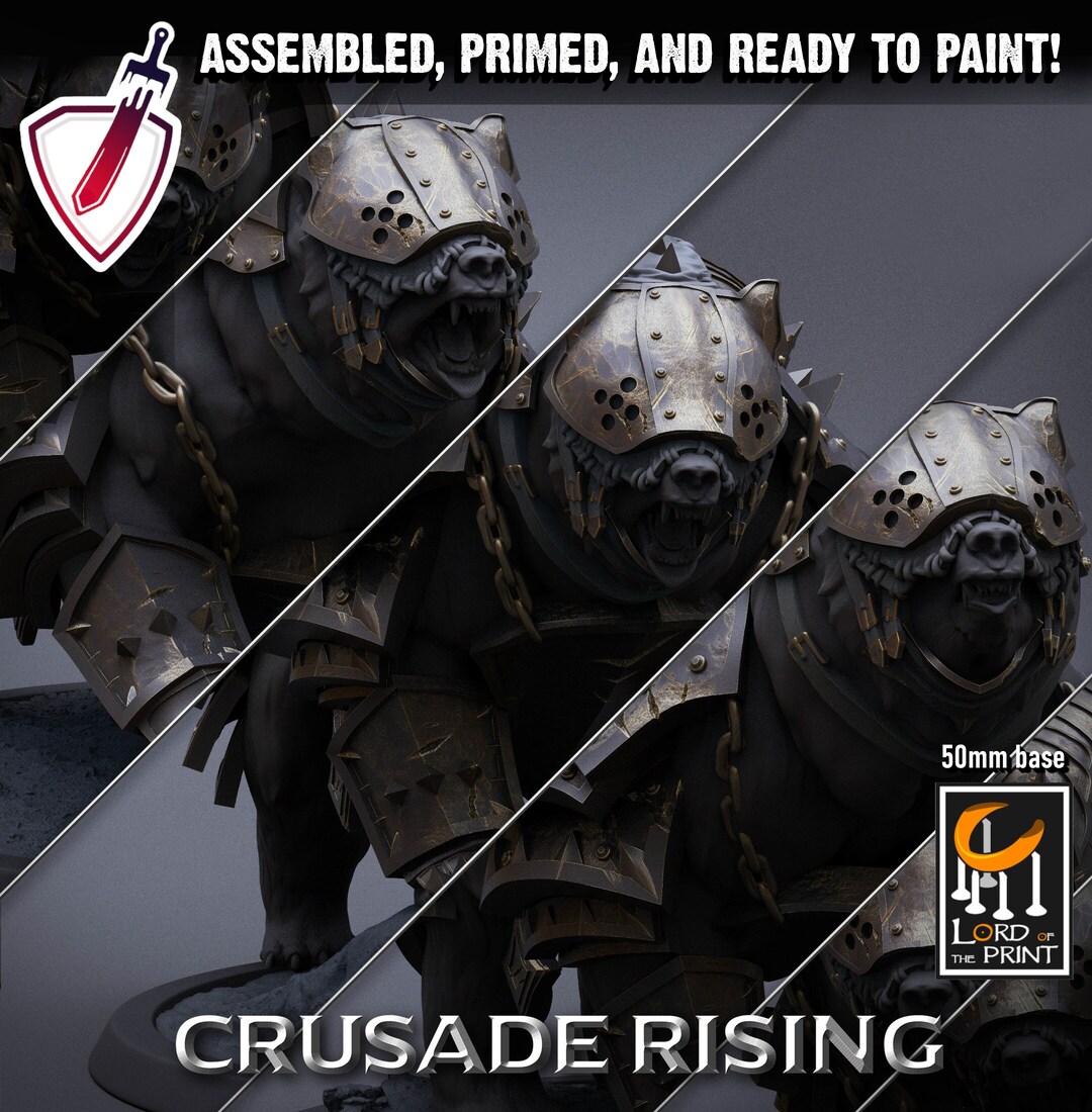 Armored Templar Bears | Miniatures by Lord of the Print | Resin Mini ...