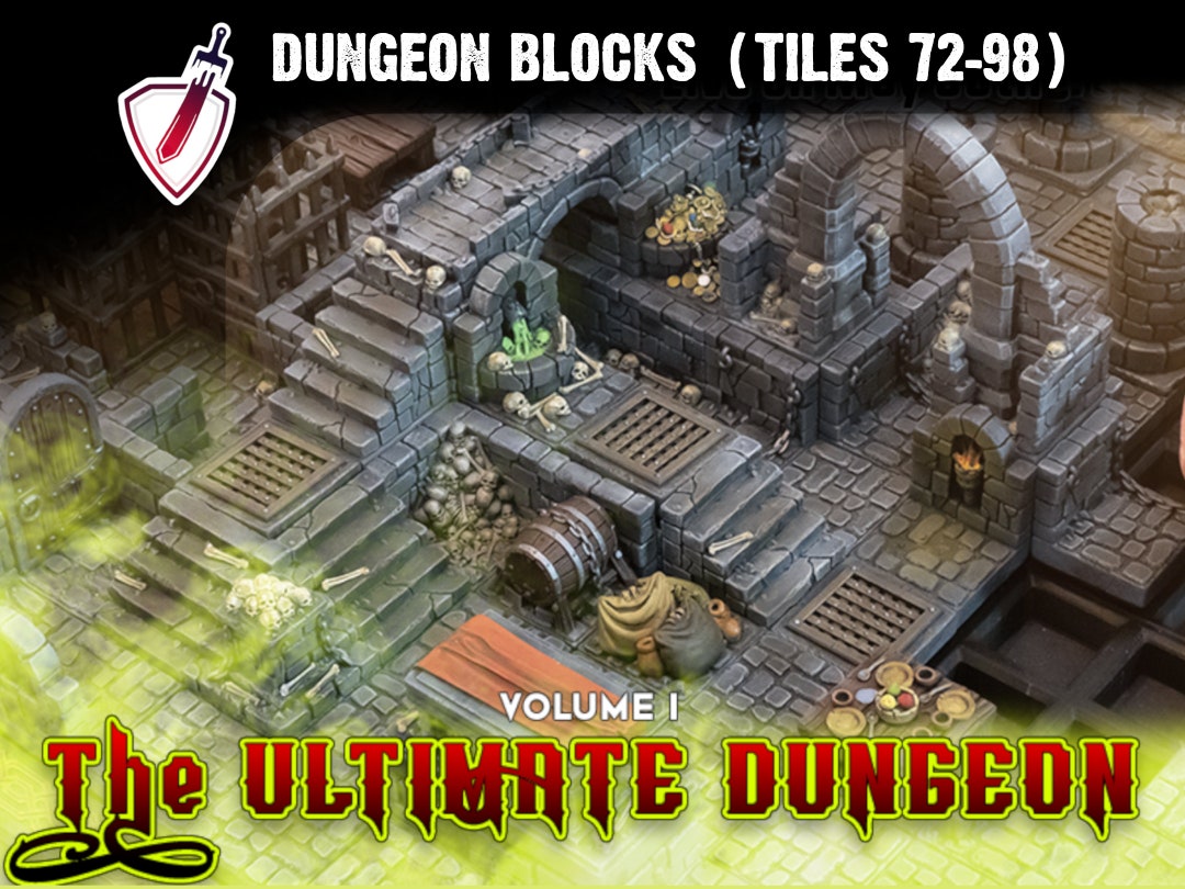 Dungeon Blocks Ultimate Dungeon Expansion Tiles (72-98) | FDM or Resin ...