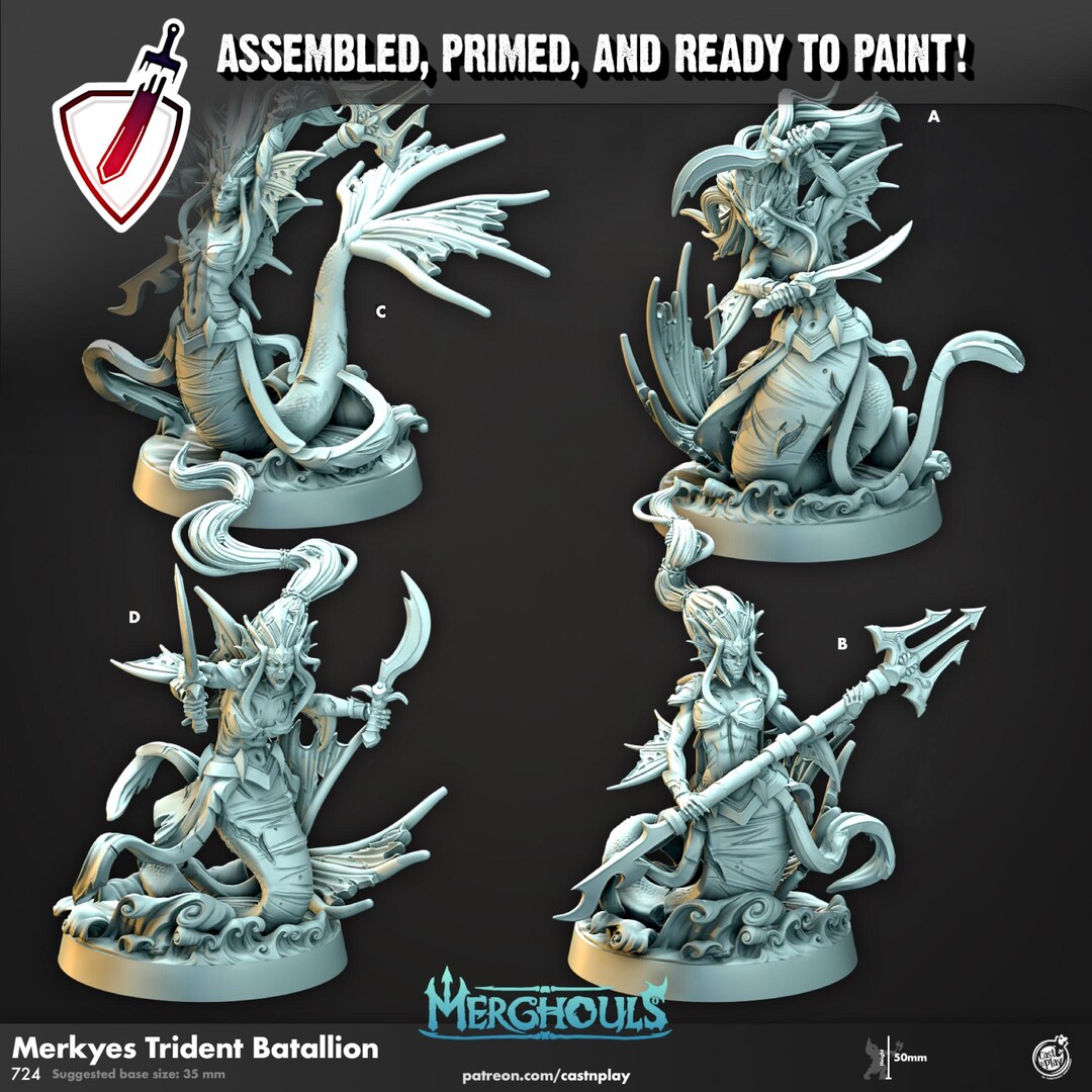 Merkyes Trident Batallion | Miniatures by Cast N Play | Resin Mini for ...