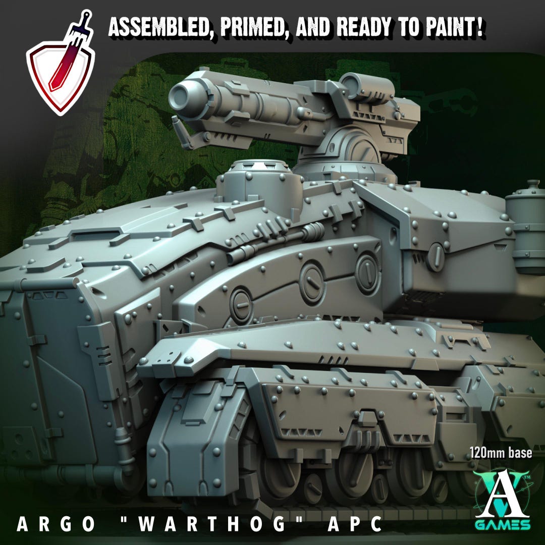 Argo Warthog APC | (large) Miniatures by Archvillain Games | Resin Mini for Tabletop Wargaming ...