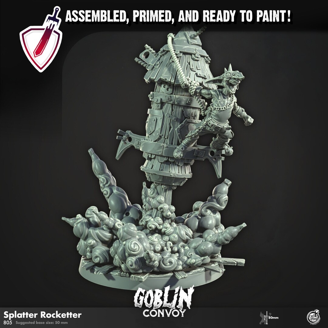 Splatter Rocketeer Miniature by Cast N Play Mini for Tabletop Gaming, D ...