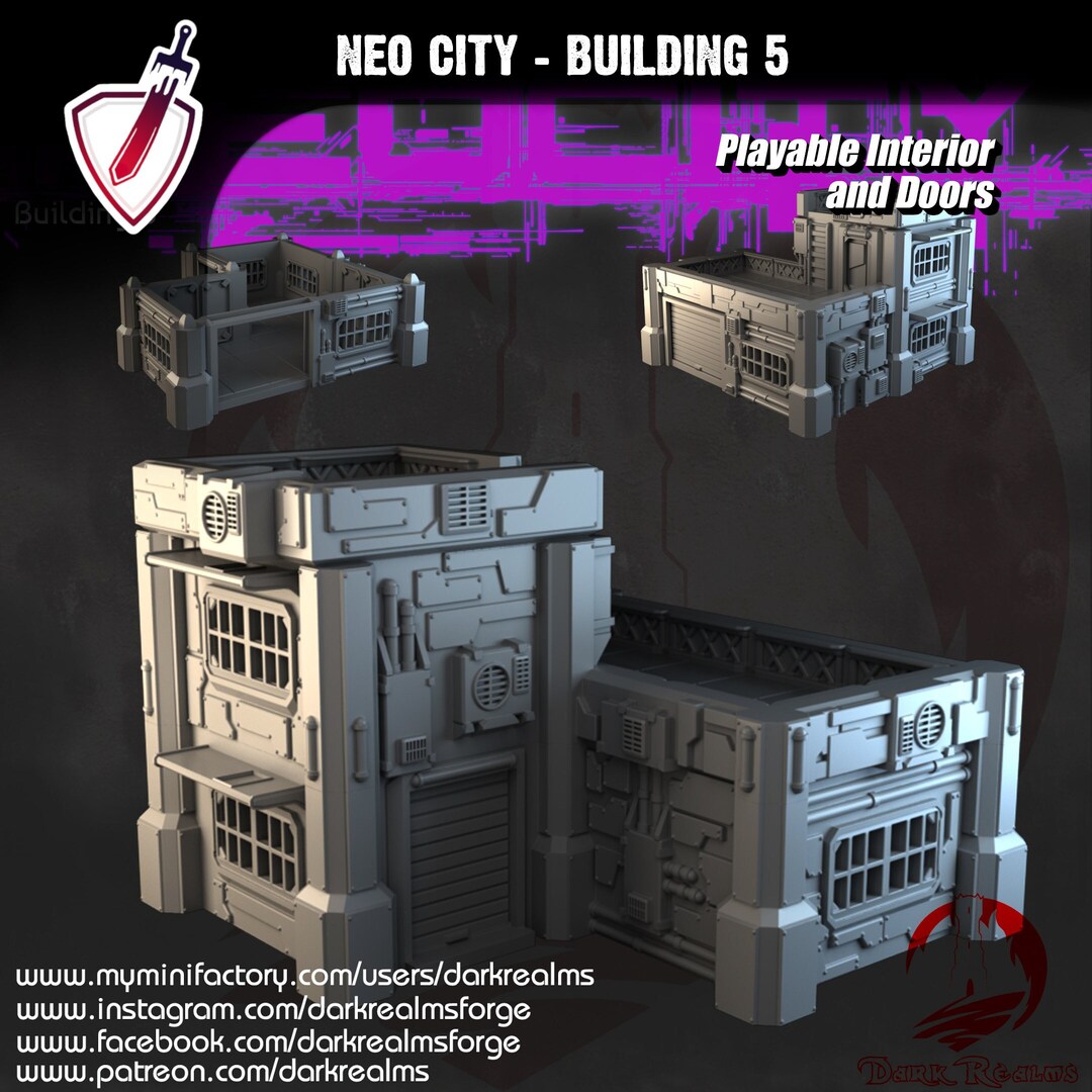 Neo City Building 5 | by Dark Realms | Cyberpunk Building Terrain With ...