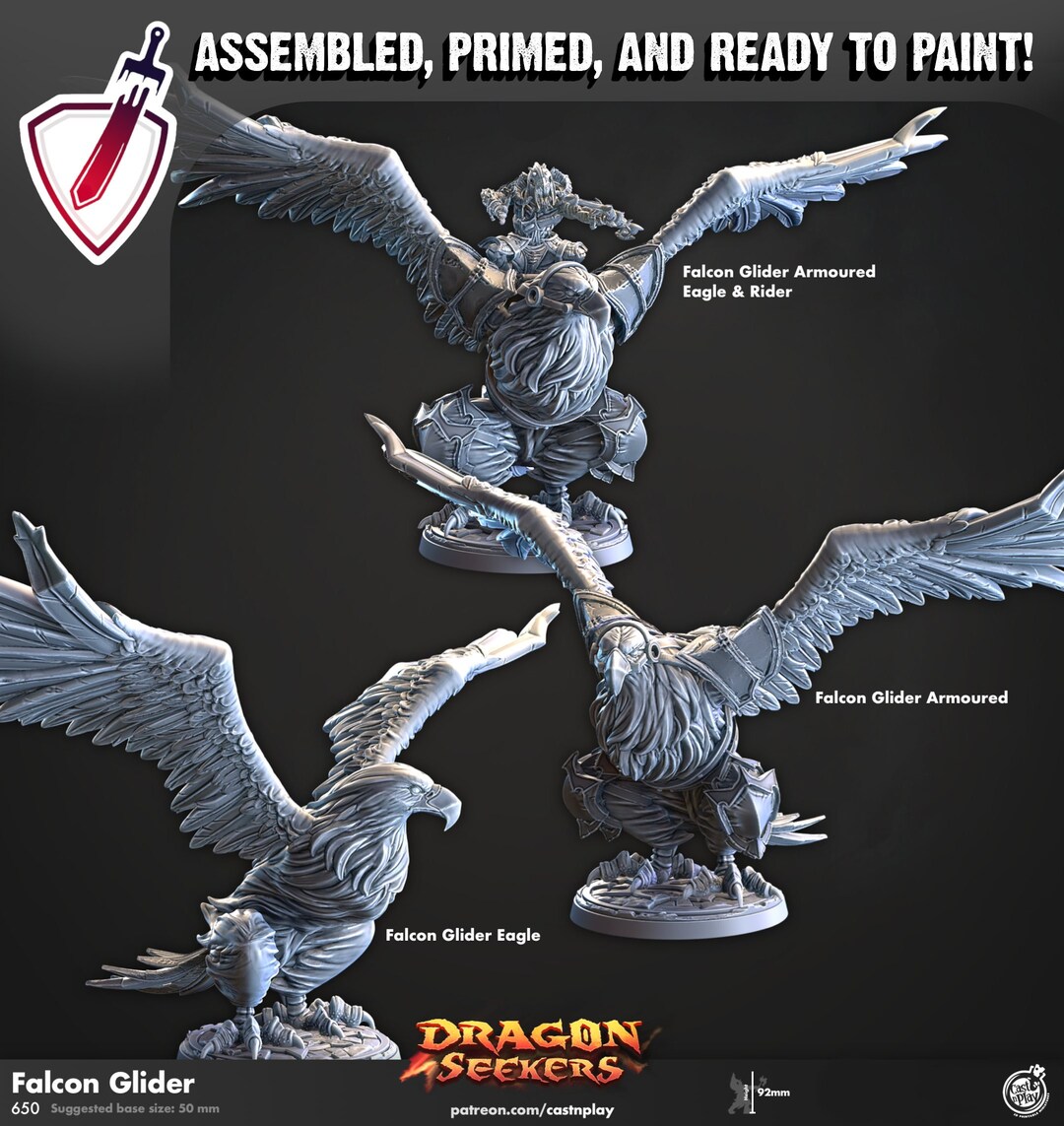 Falcon Glider | Miniature by Cast N Play | Resin Mini for Tabletop ...