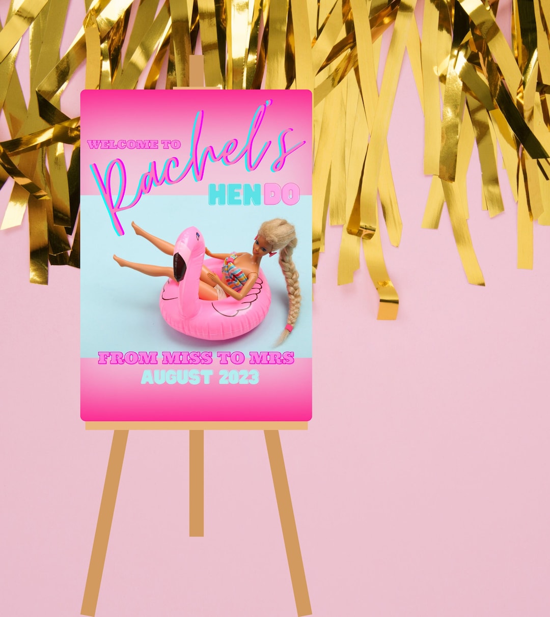Hen Do Welcome Sign Pink Hen Do Barbie Inspired Hen Do Barbie ...