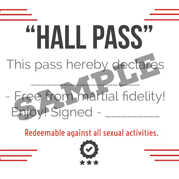 Hall Pass Wife Etsy