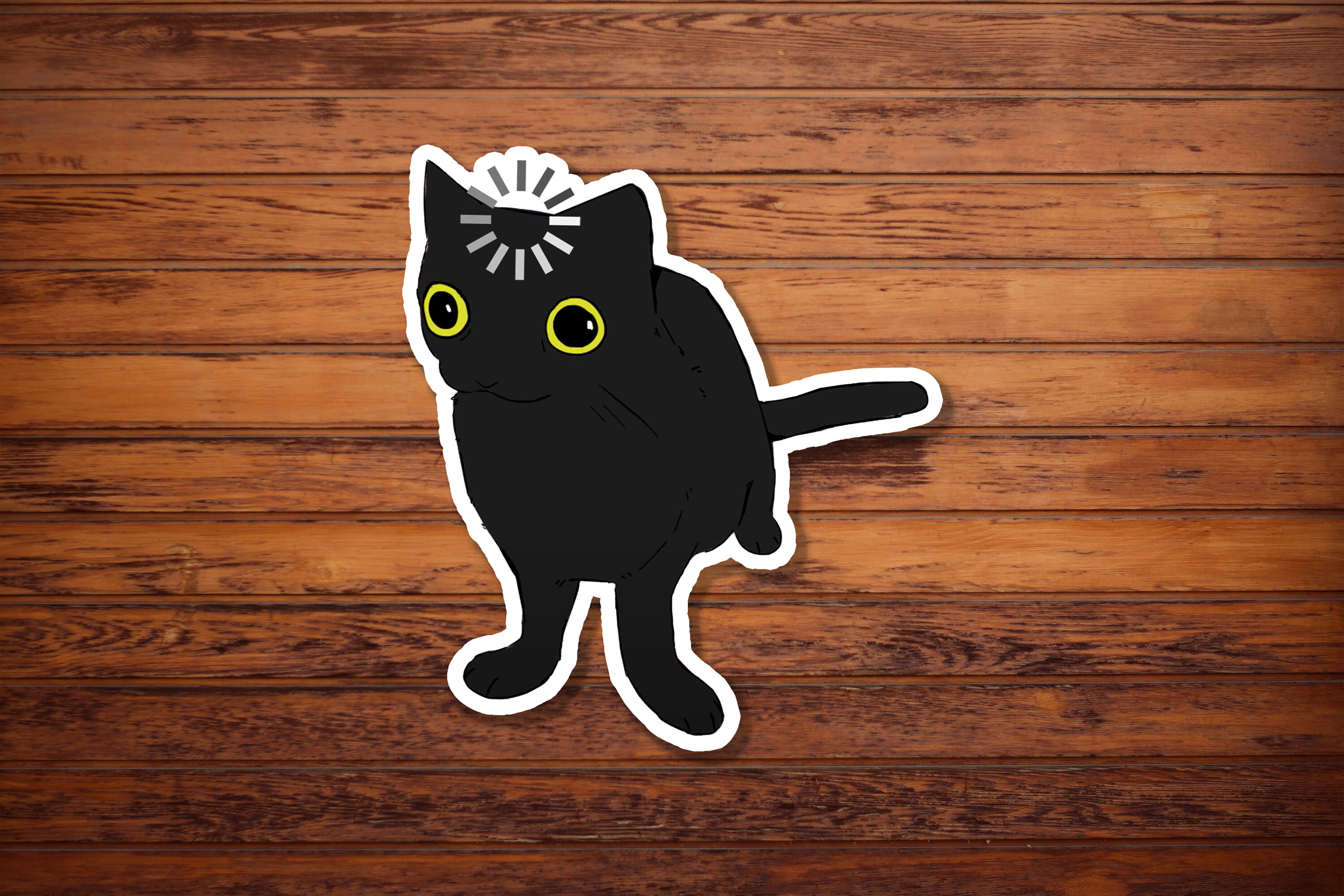Jinx the Famous Thinking Cat, Funny Black Kitten, No Thoughts Head ...