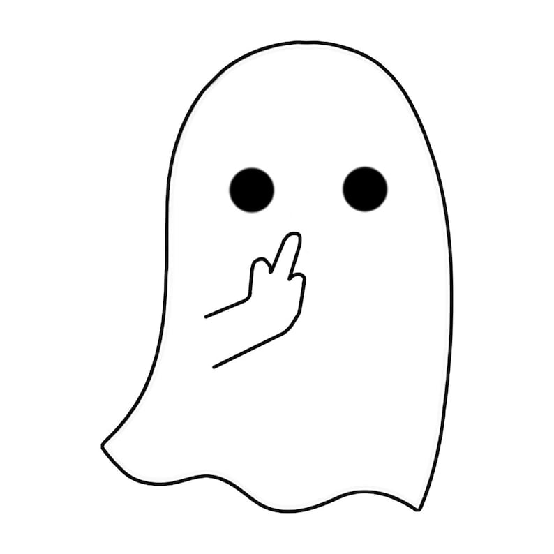 Ghost Middle Finger Sticker, Instant Digital Download Sticker, Cute ...