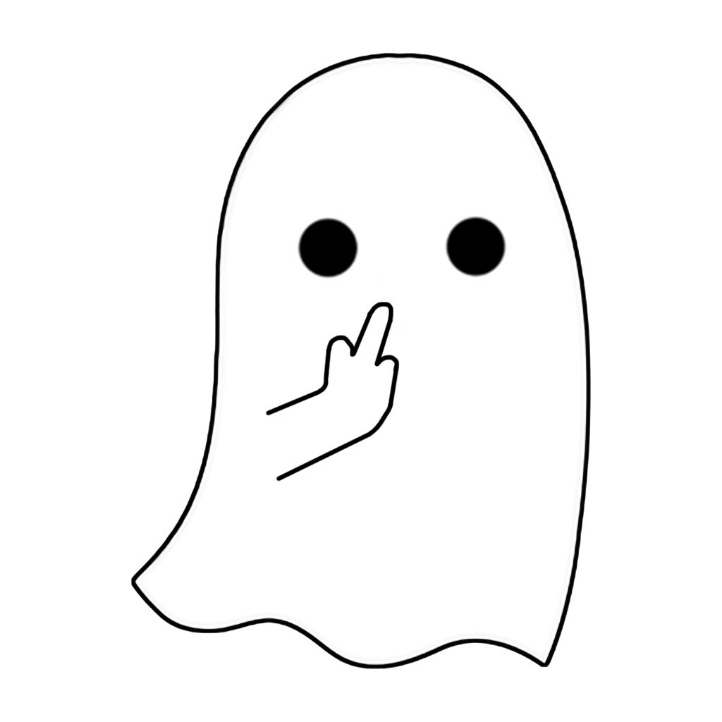 Ghost Middle Finger Sticker, Instant Digital Download Sticker, Cute ...