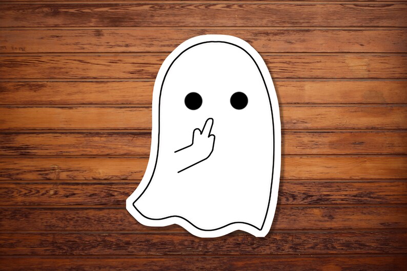 Ghost Middle Finger Sticker, Instant Digital Download Sticker, Cute ...