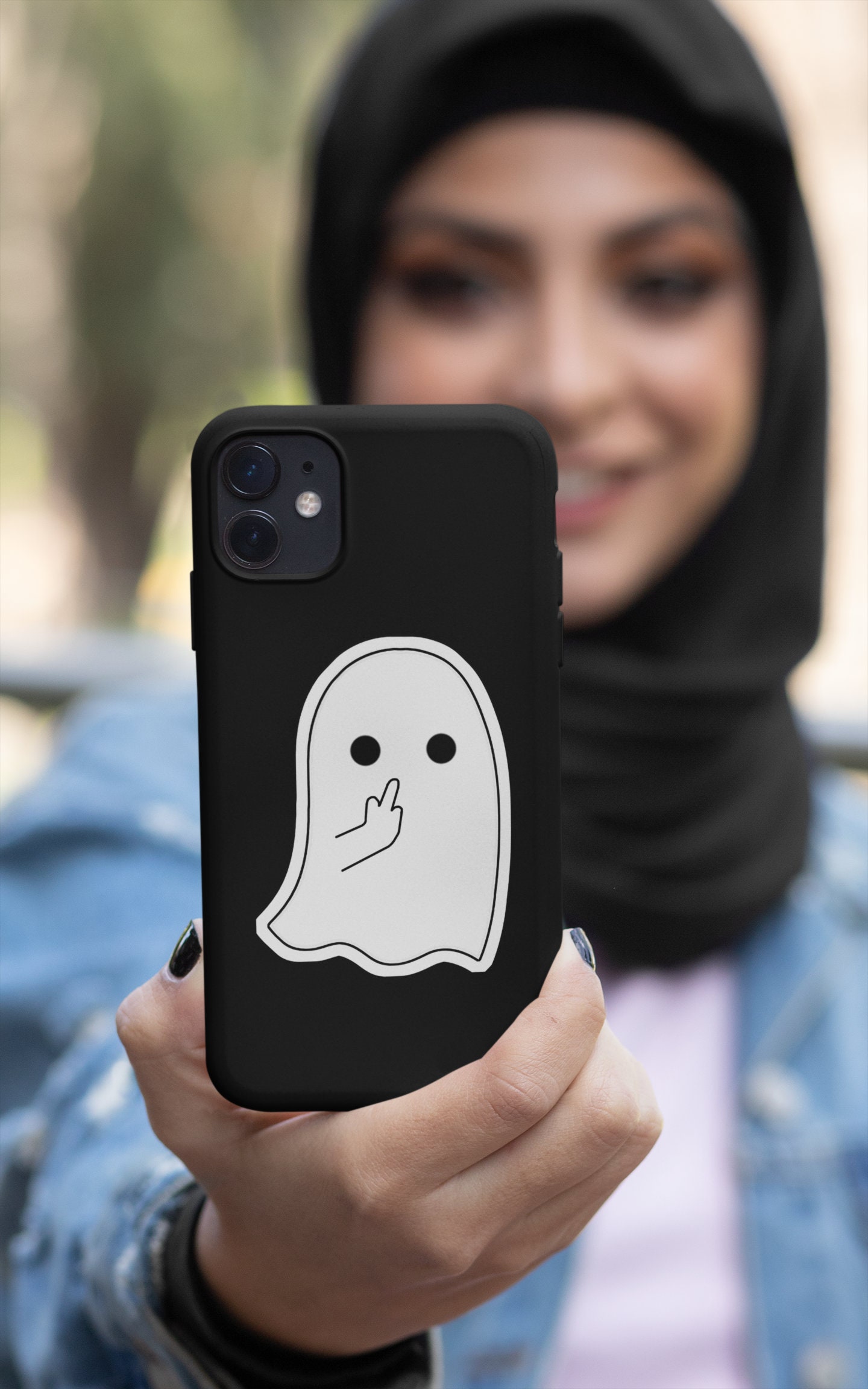 Ghost Middle Finger Sticker, Instant Digital Download Sticker, Cute ...