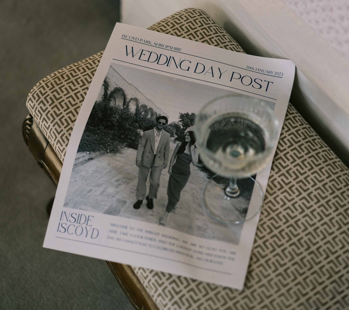 Wedding Newspaper - Downloadable Template Link on Canva - DIY Template ...