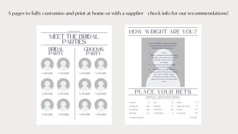 Wedding Newspaper - Downloadable Template Link on Canva - DIY Template ...