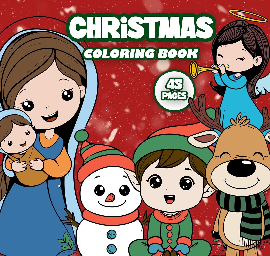 Christmas Digital Coloring Pages Kids | Xmas Coloring Pages | Holiday ...