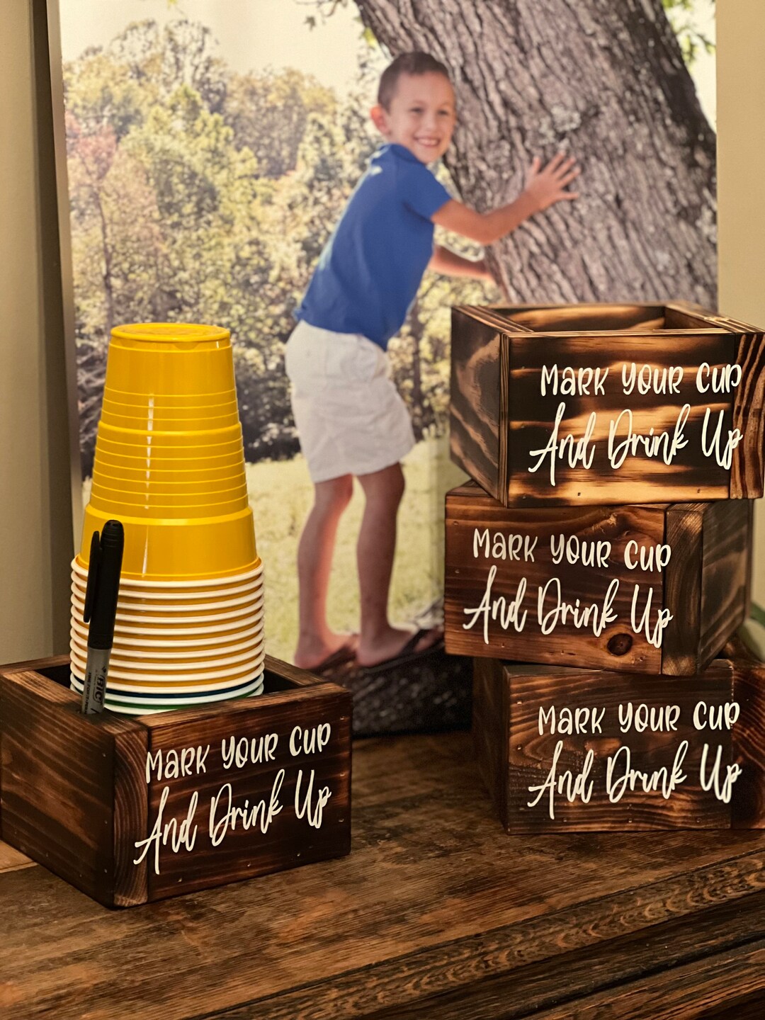 Mark Your Cup, Drink up - Cup Holder - Etsy