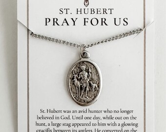St Hubert Medal 3/4 Pendant W/ 24 Chain - Etsy