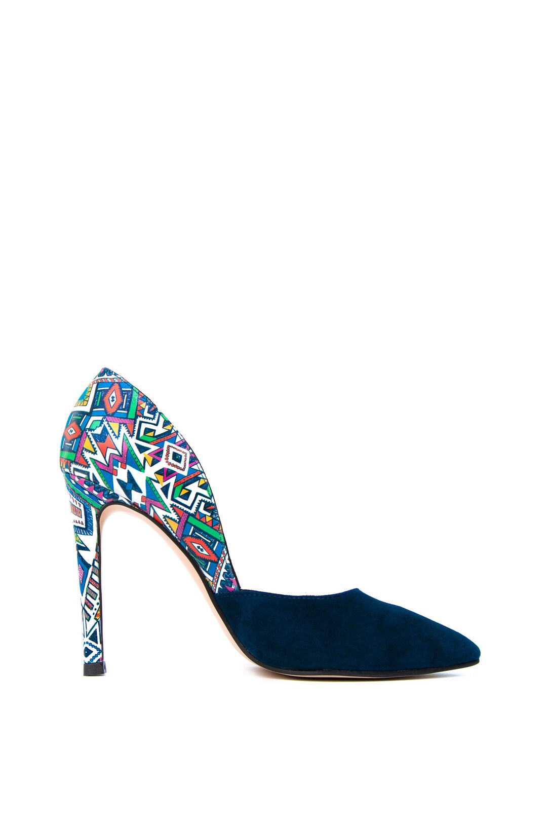 Suede Elegant Azure Blue Stilettos Genuine Leather Pumps Stylish ...
